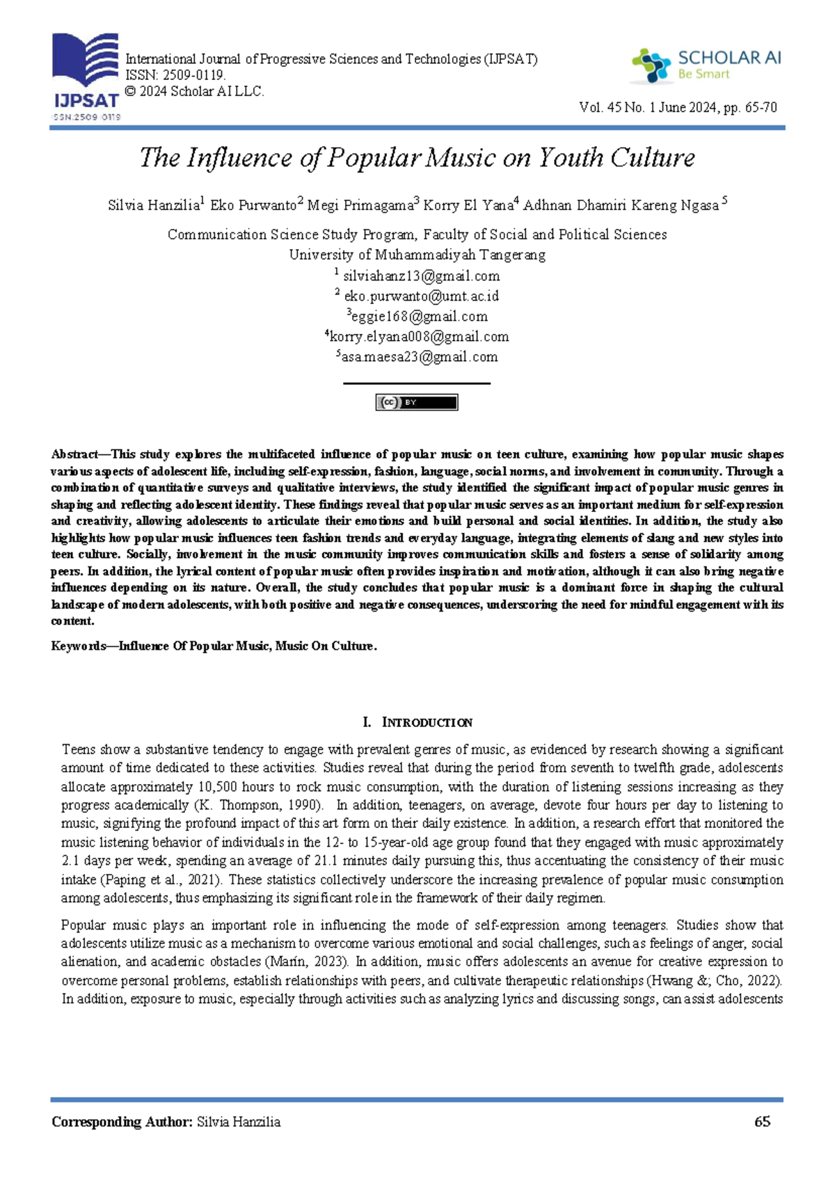 Influence of Popular Music on Teen Culture - International Journal of ...
