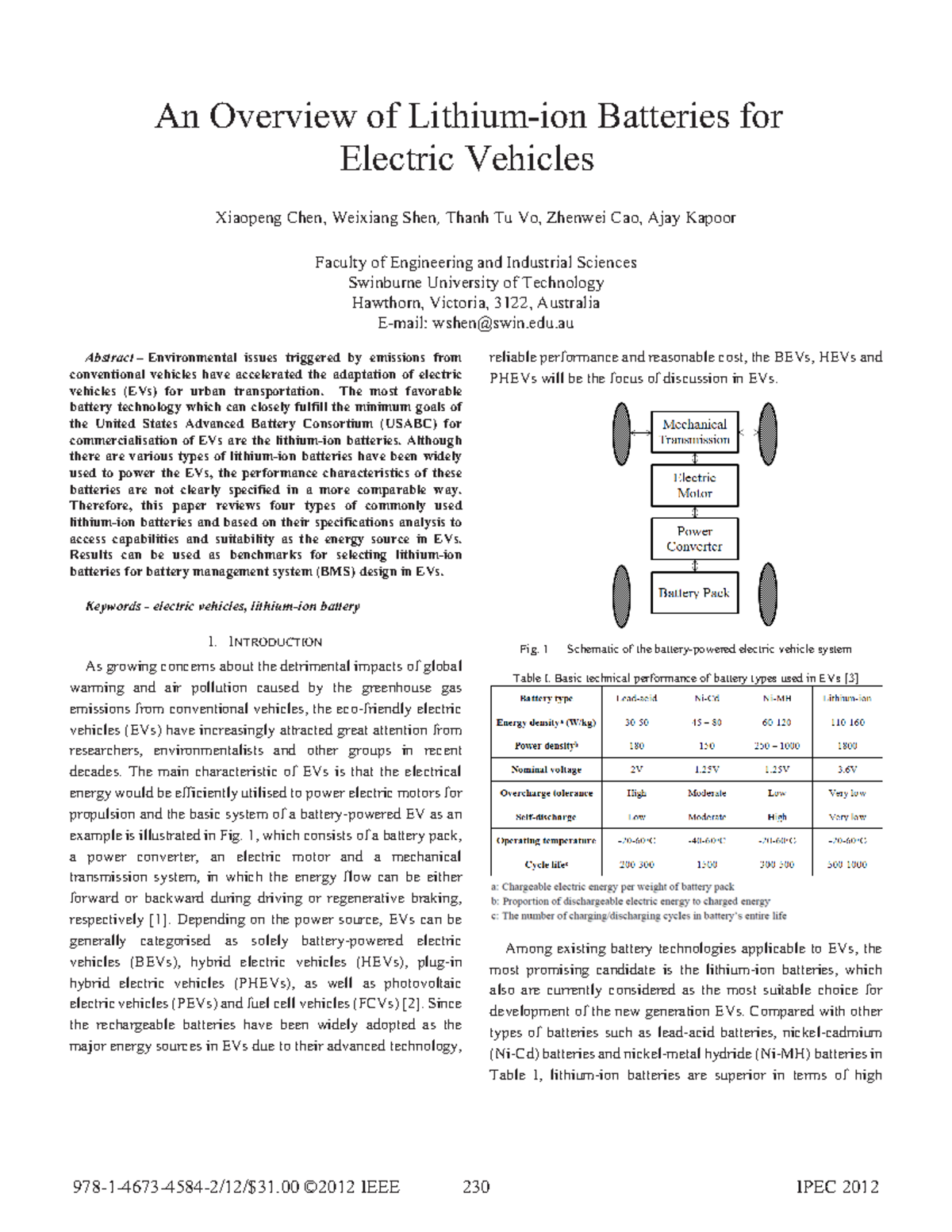 An overview of lithium ion batteries for evs - An Overview of Lithium-ion Batteries for Electric ...