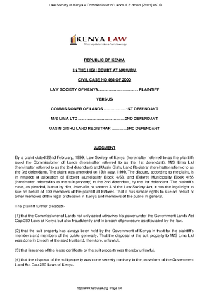 Authorities on civil case 57 of 2023 - KENCOM SACCO AND FLORENCE ...
