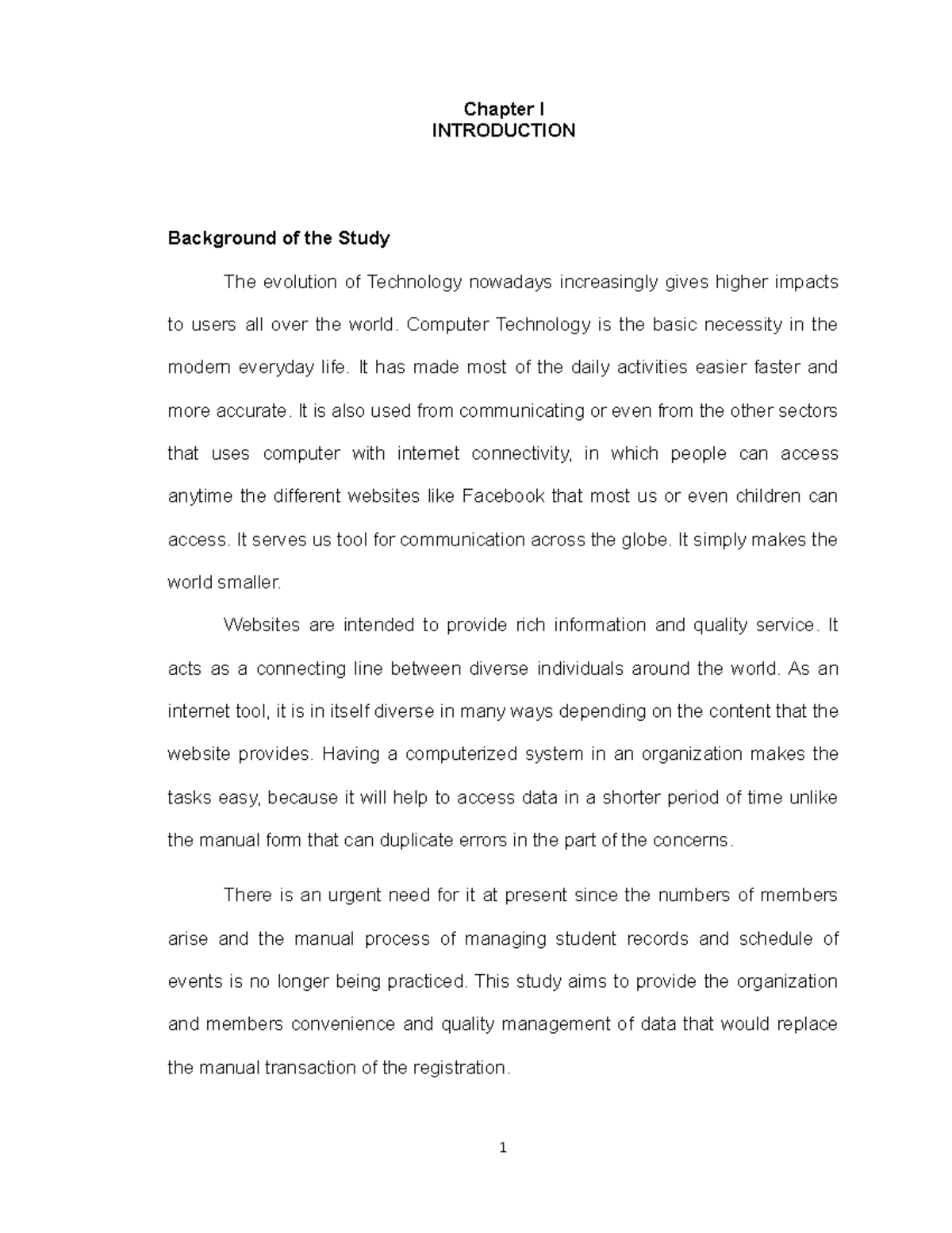 Chapter I Introduction Background of the - Chapter I INTRODUCTION ...