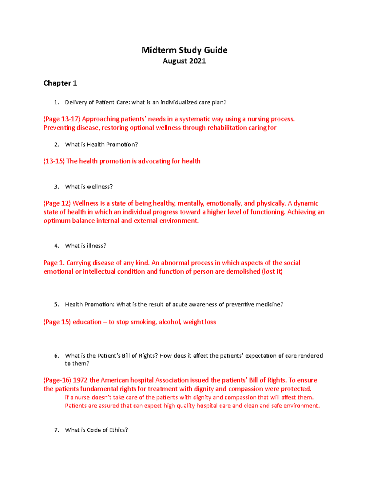 Midterm Study Guide - med surg and pharm - Midterm Study Guide August ...