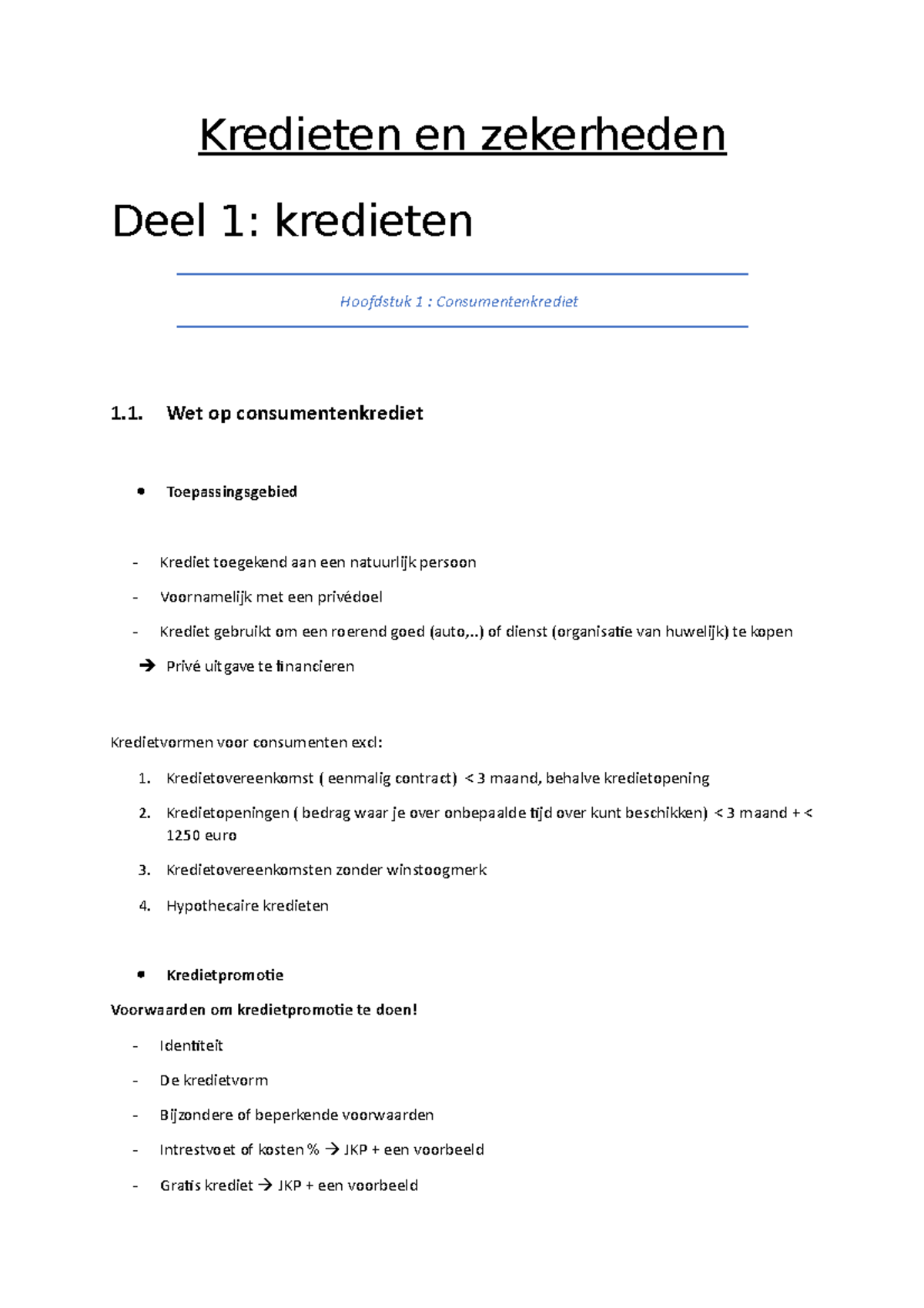 Kredieten en zekerheden SV K - Kredieten en zekerheden Deel 1 ...