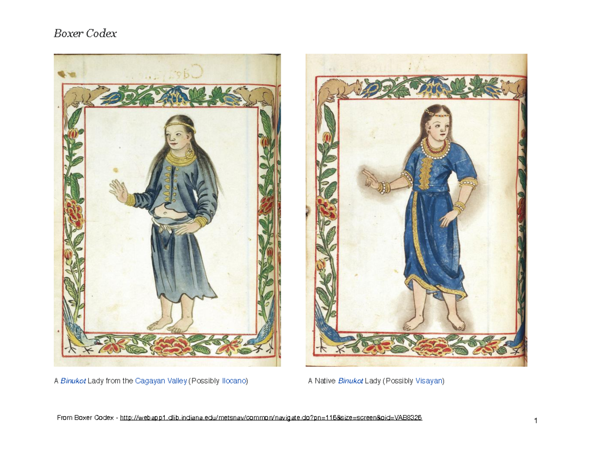 Boxer Codex - Analysis on Arts - A Binukot Lady from the Cagayan Valley (Possibly Ilocano) A ...