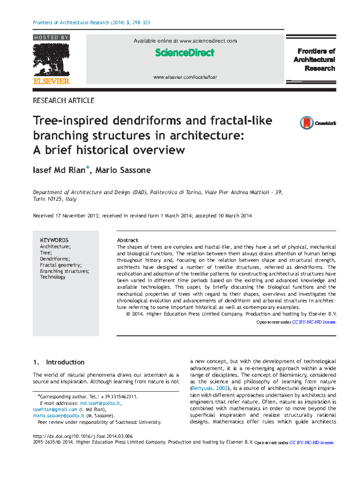 Dendriform structures - H O S T E D B Y elsevier/locate/foar Available ...