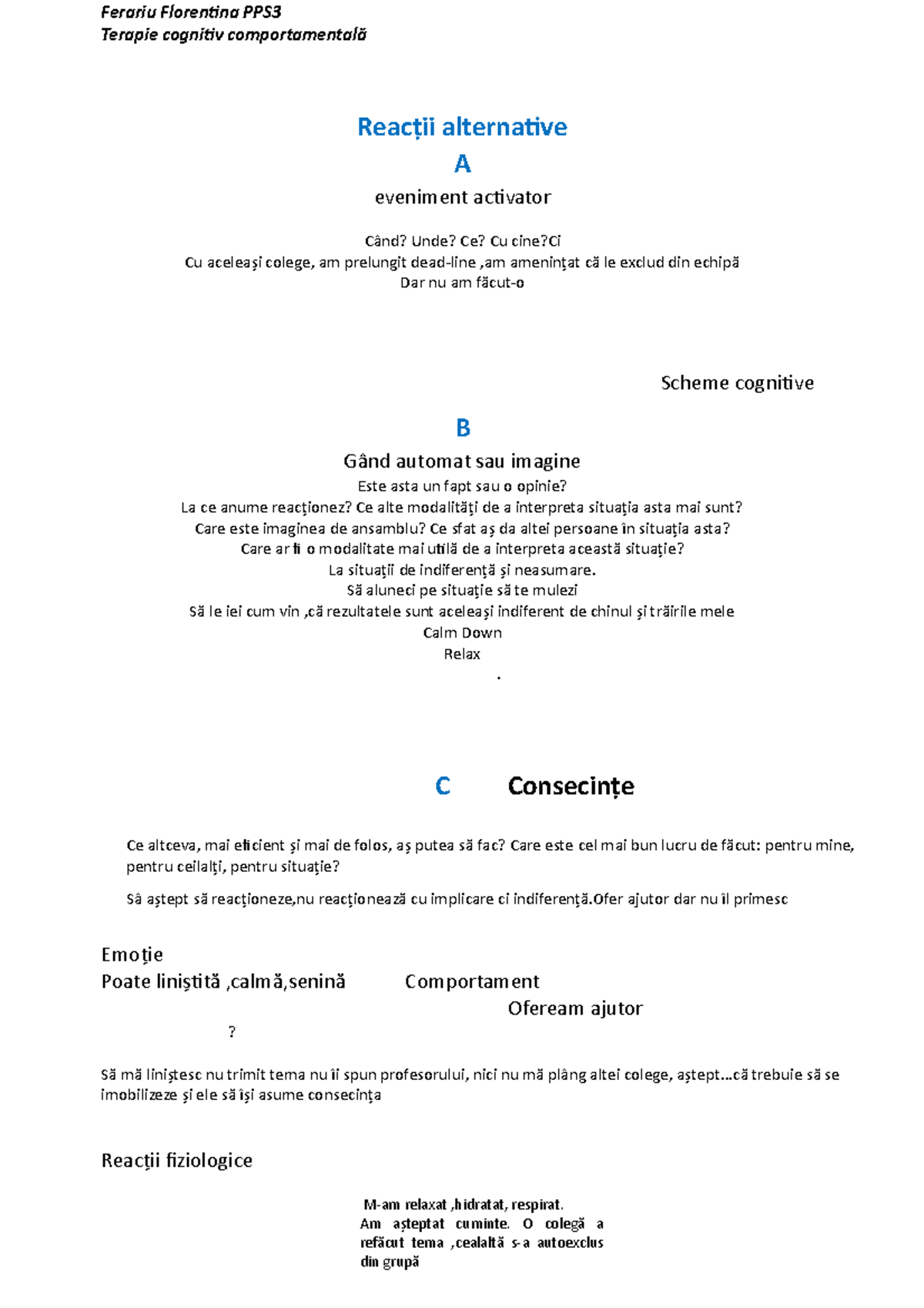 Etapa a II-a ABC cognitiv - modalități alternative - Ferariu Florentina ...