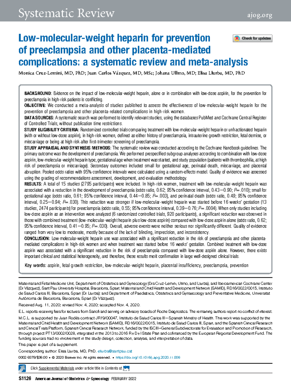 Low molecular weight heparin for prevention of pre - Low-molecular ...