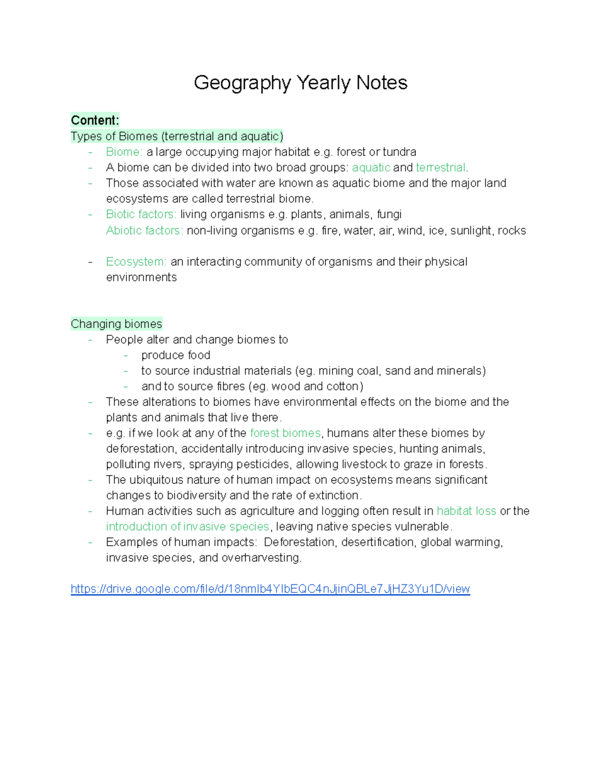 Geo yearly 2021 - Geography Yearly Notes Content: Types of Biomes ...