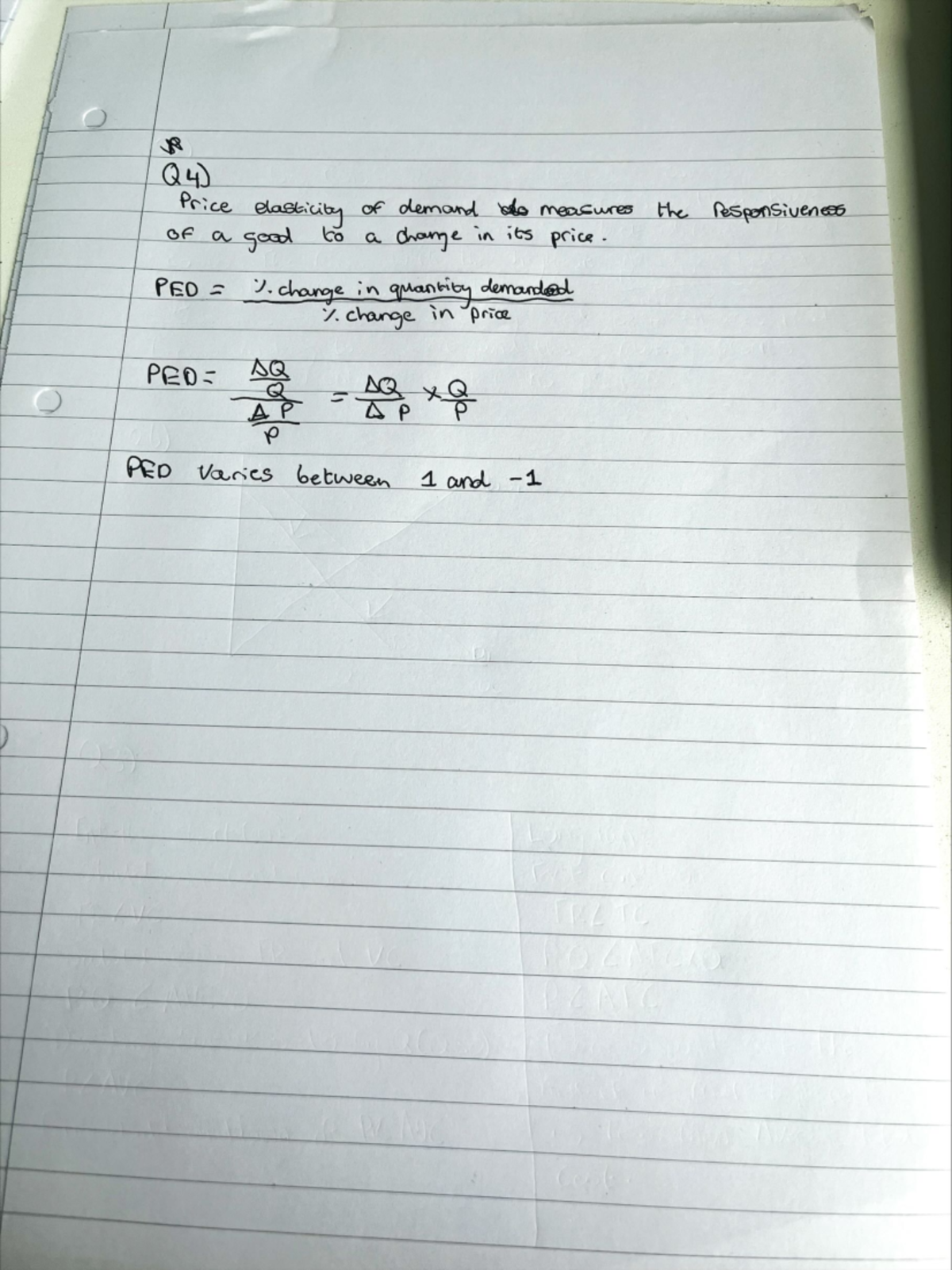macroeconomics notes regression model - Q 4) Price elasticity of demand ...