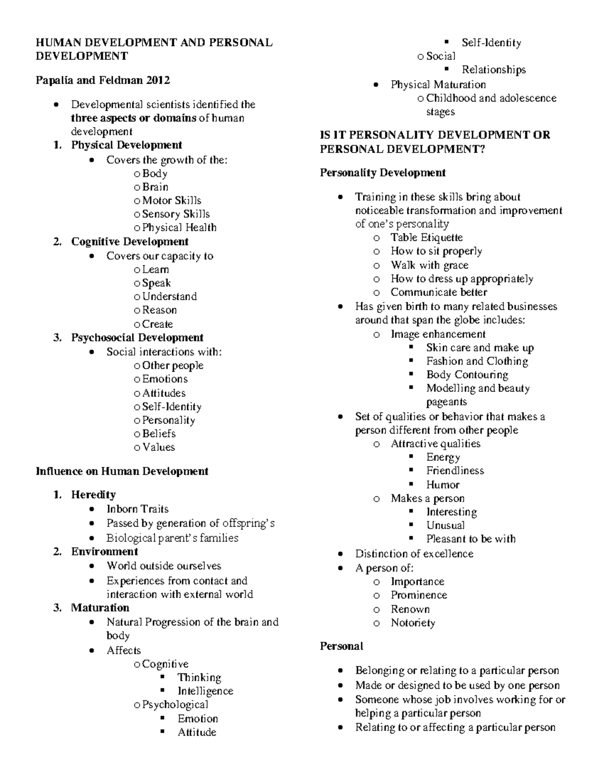 Perdev- Reviewer - This lecture notes is for senior high school ...