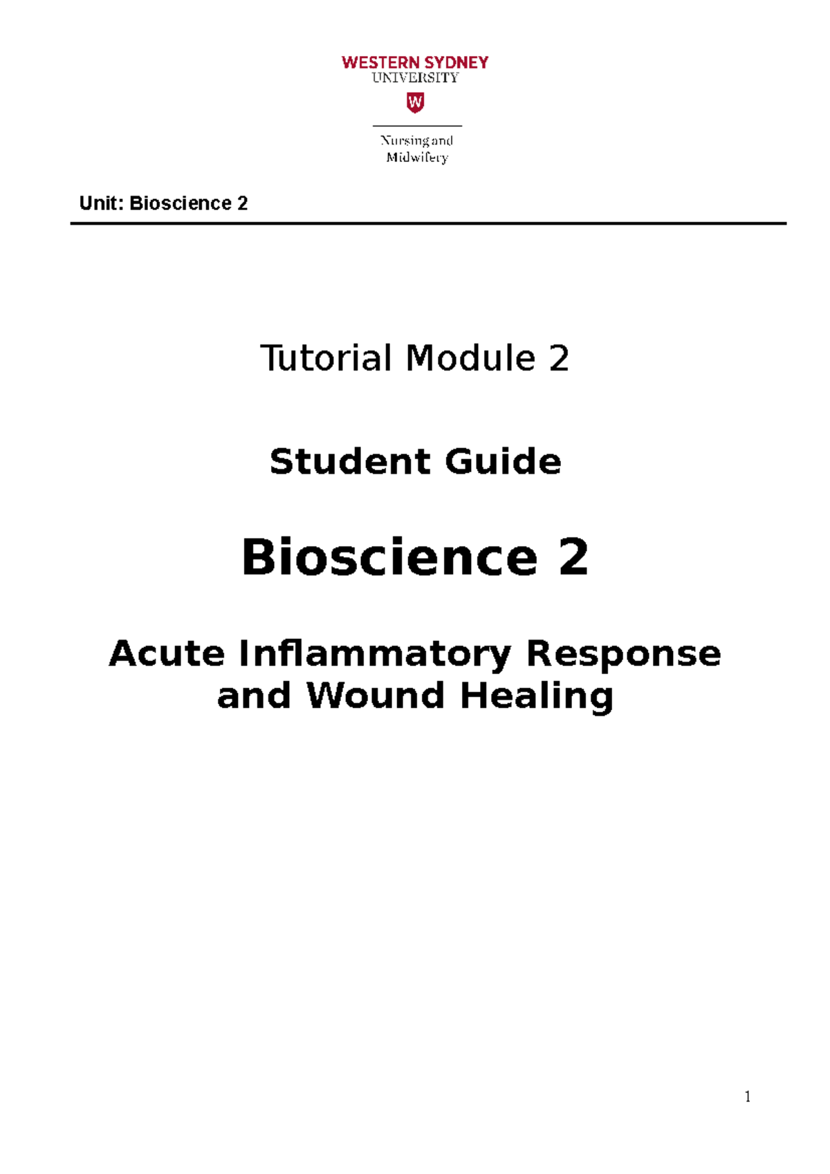 Module 2 Tutorial- Innate Defenses AIR and Wound Healing - Tutorial ...