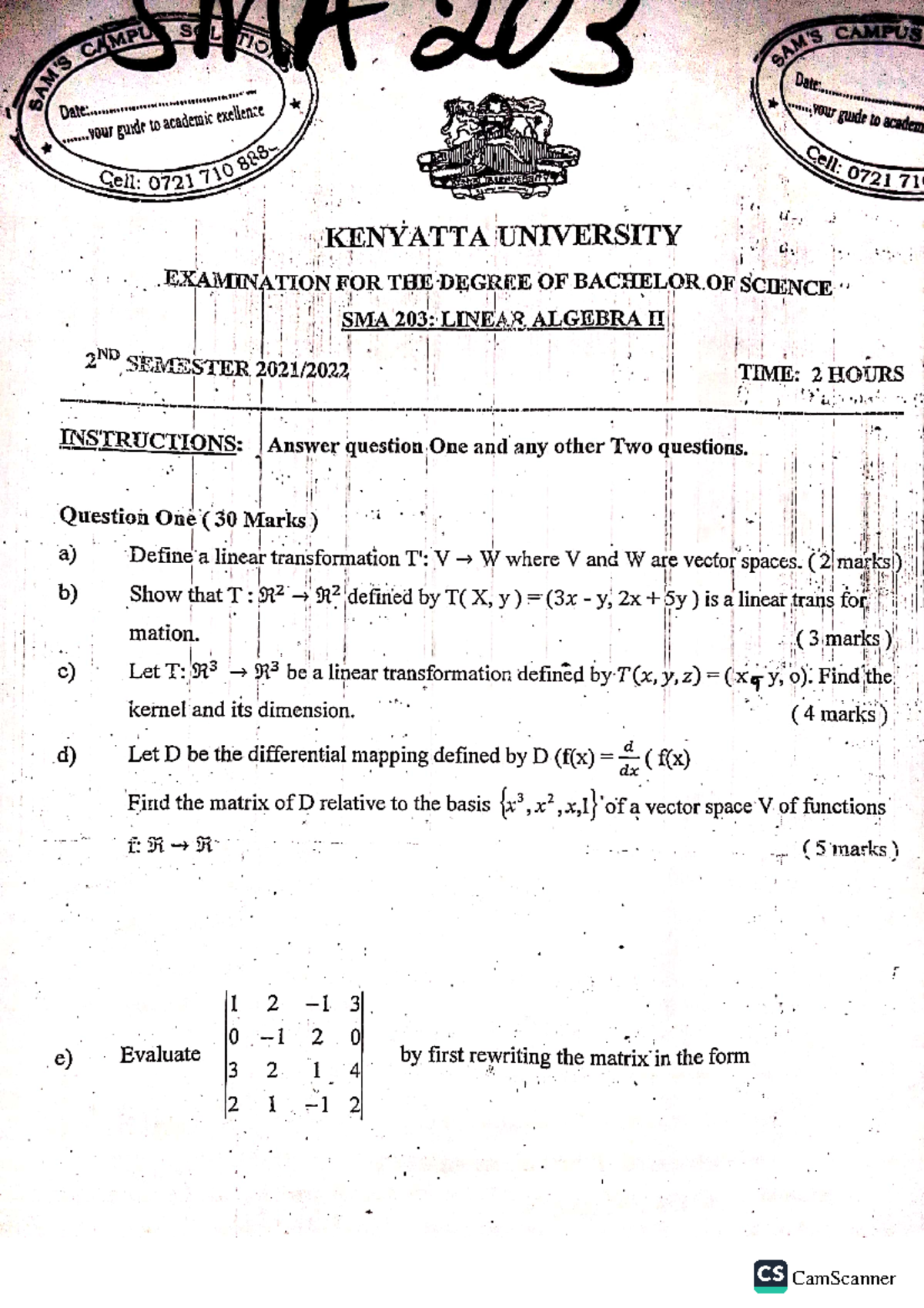 SMA 203 - Very great notes and upto date - computer science - Studocu