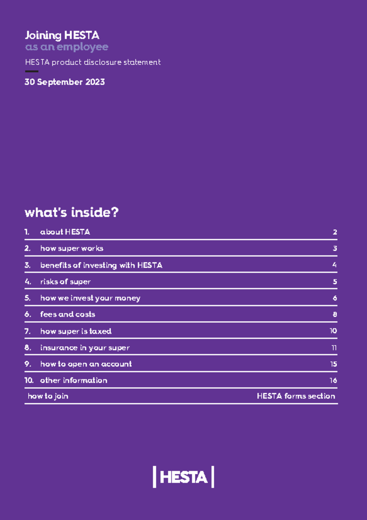 Hesta-super-PDS - practical use - Joining HESTA as an employee HESTA ...