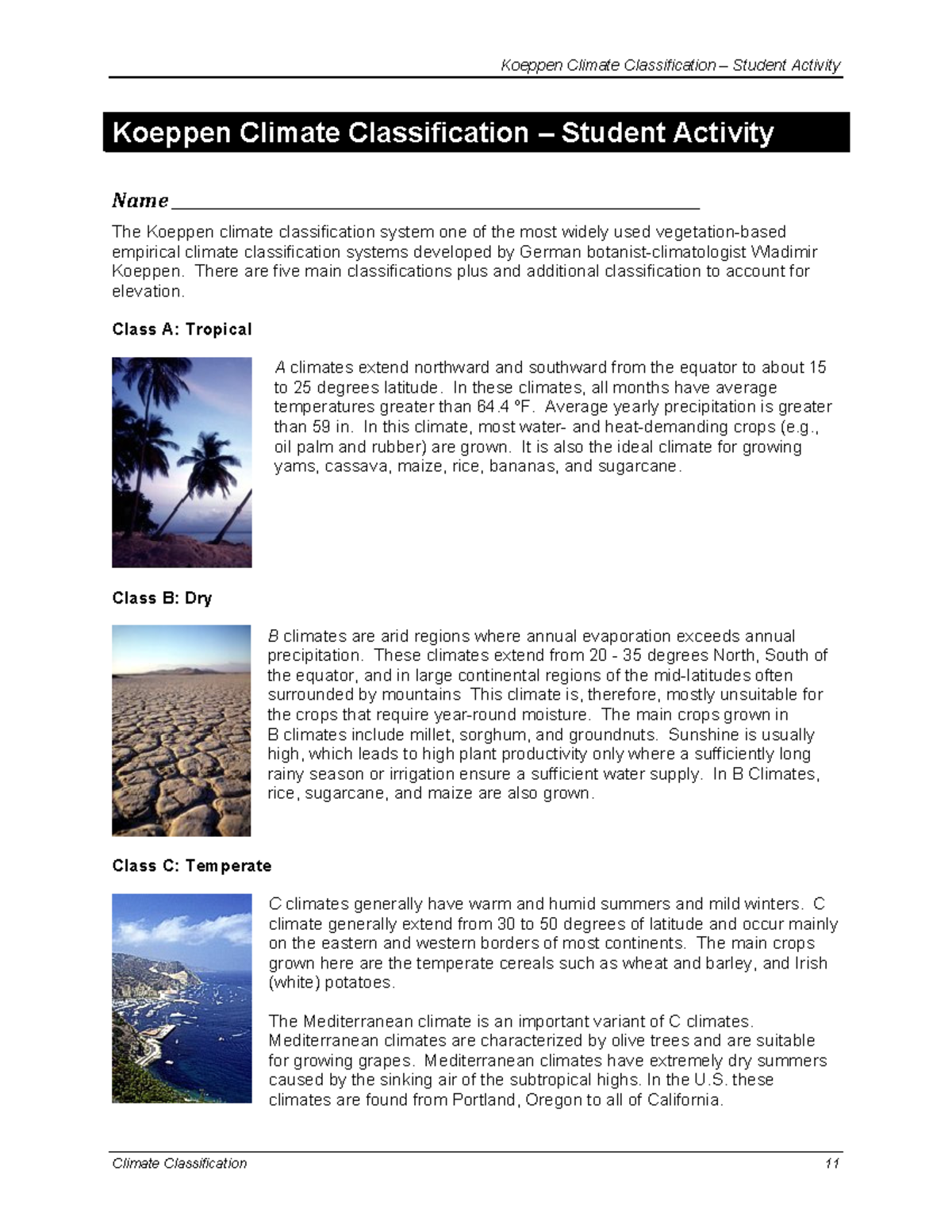 Koppen Classification System - Koeppen Climate Classification – Student ...