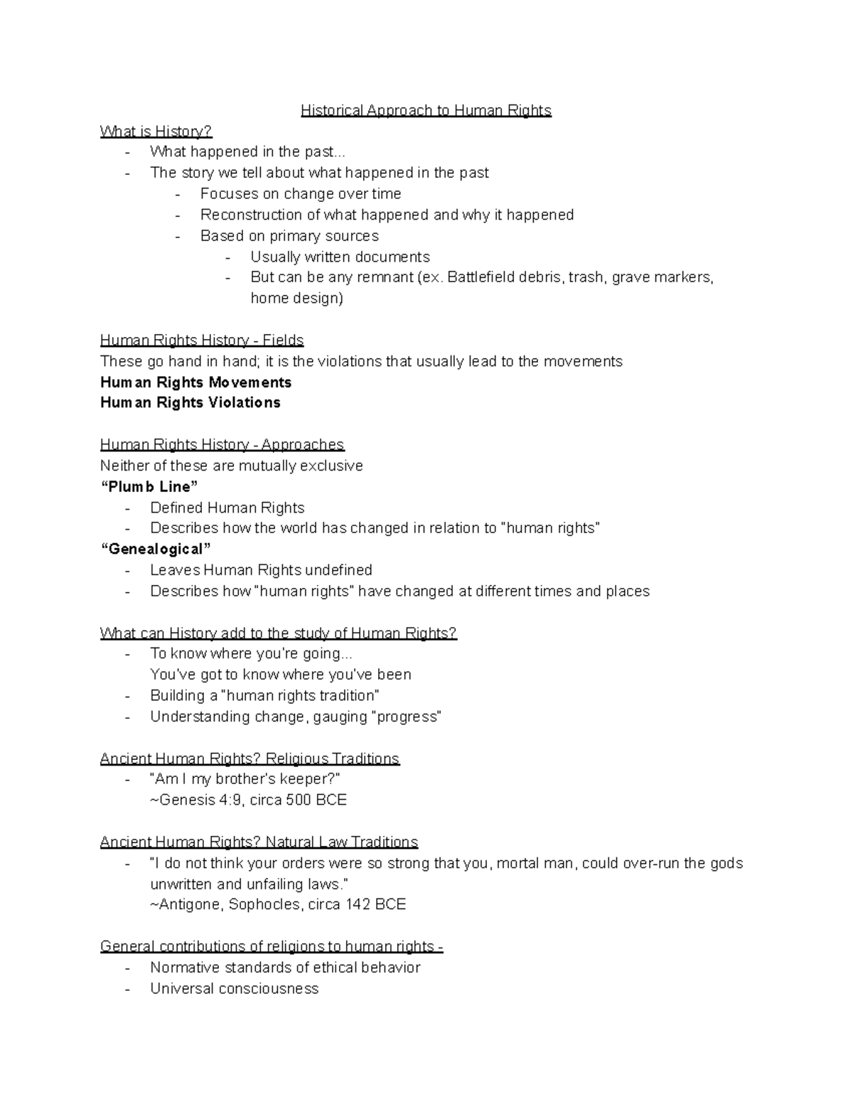 Historical Human Rights - Historical Approach to Human Rights What is ...