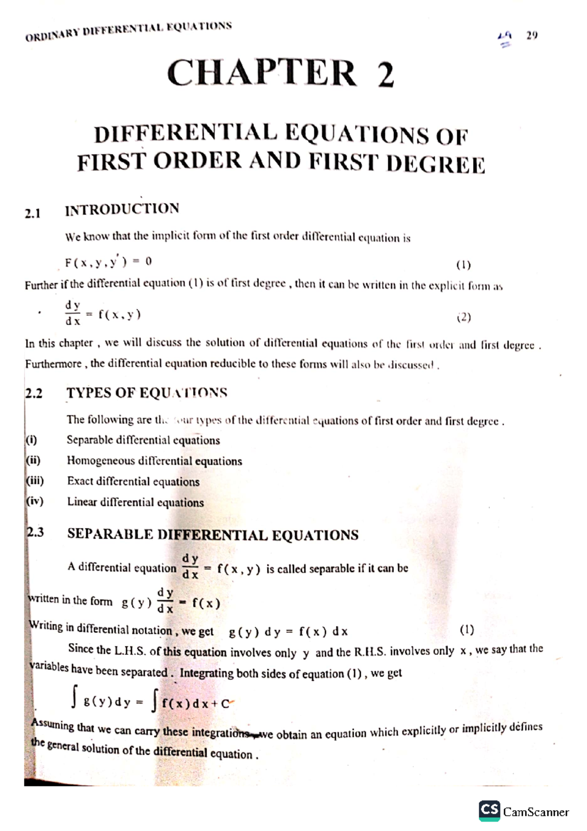 Maths Chapter 2 - helping notes - Chemical Engineering Mathematics ...