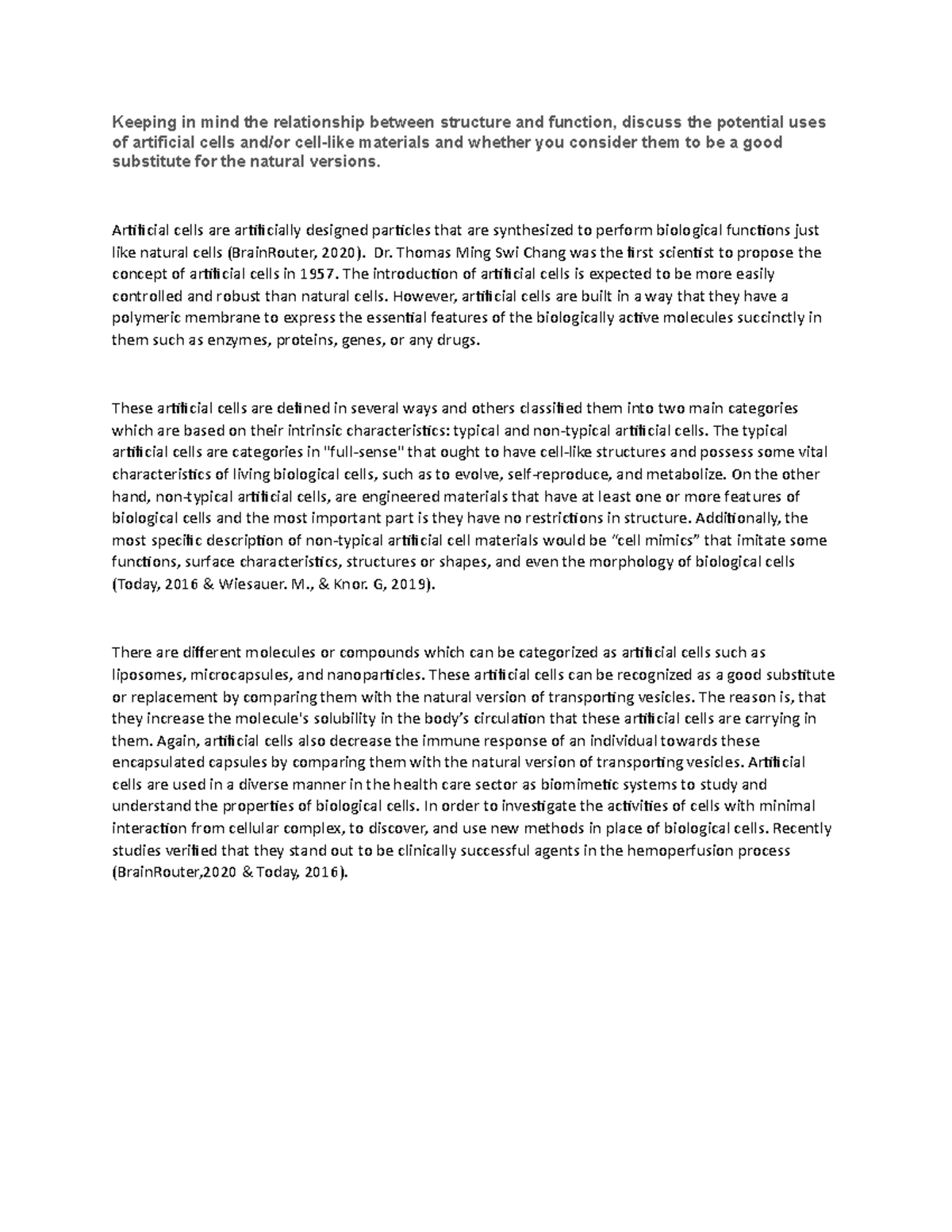 BIOL1121 Discussion Forum UNIT 3 Keeping In Mind The Relationship