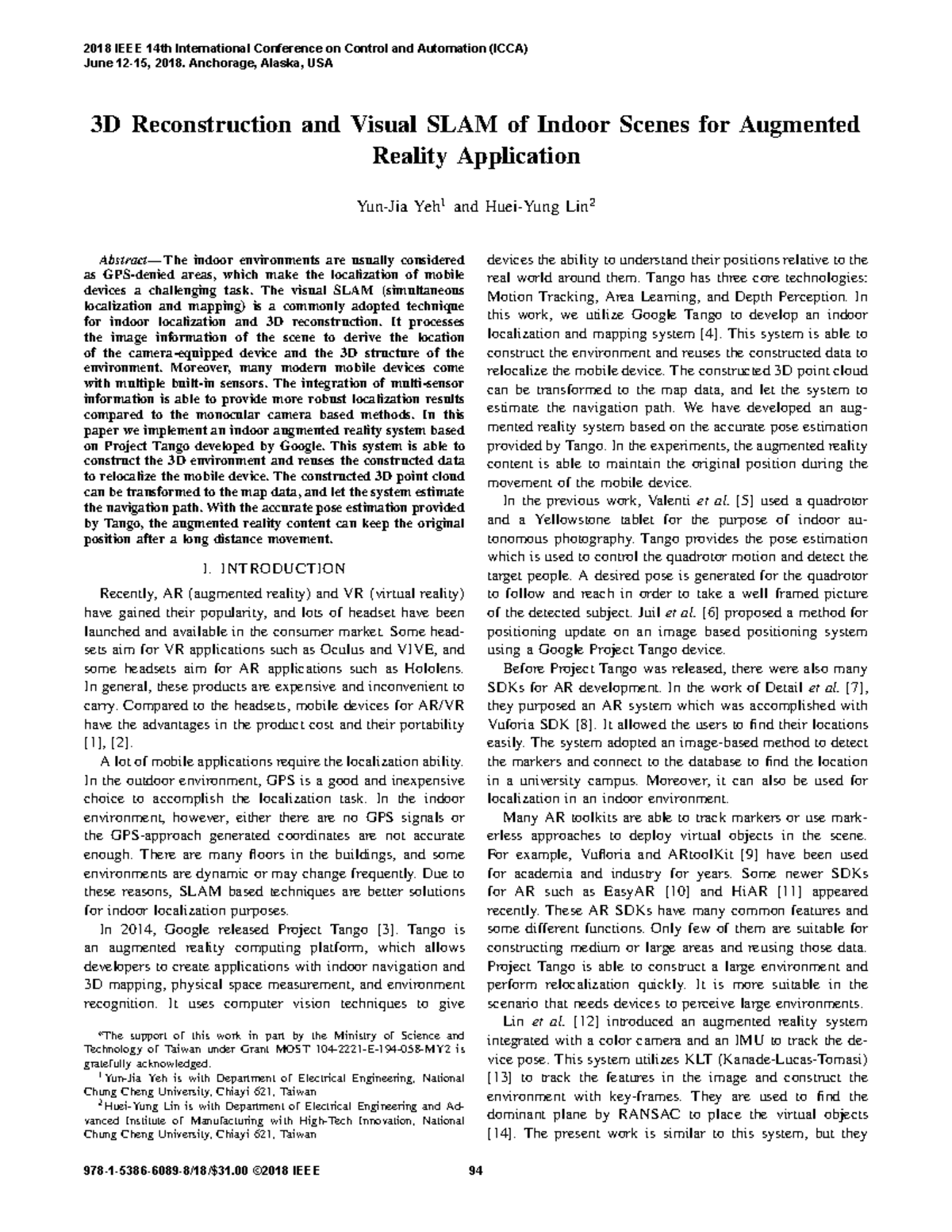 Yeh2018 - dfsdf - 3D Reconstruction and Visual SLAM of Indoor Scenes ...