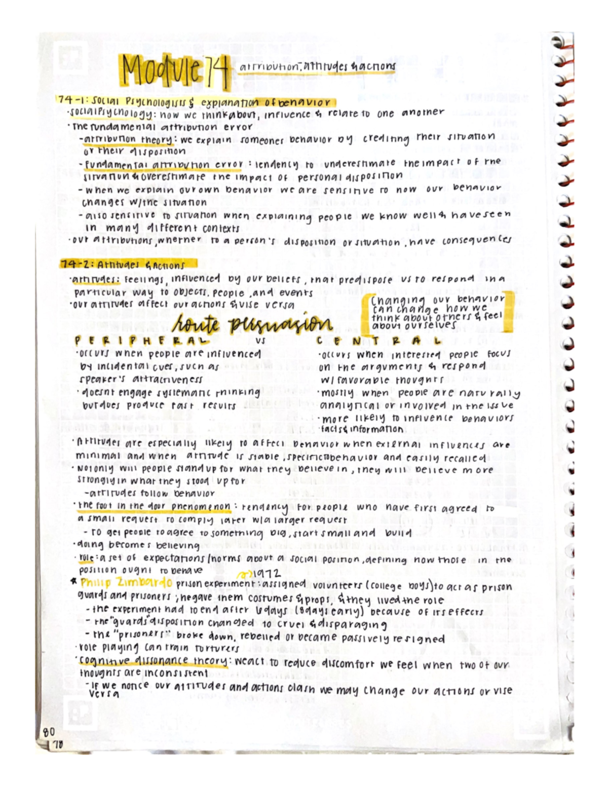 AP Psychology Module 74 - Attribution Attitudes and Actions - attitudes ...