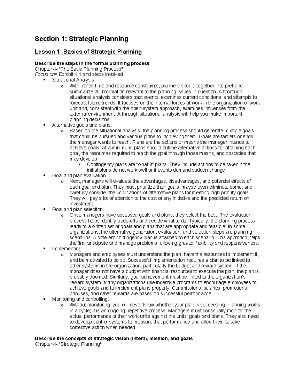 Principles of Management – C483 Study Guide - Section 1: Strategic ...