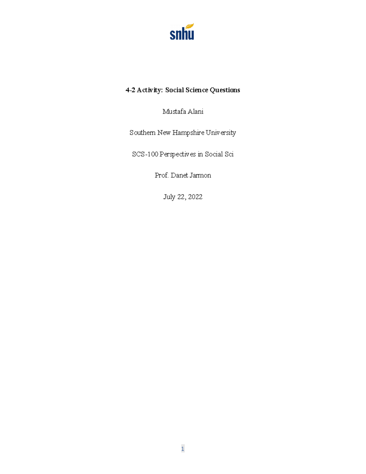 Module 4 assignment - required course work - 4-2 Activity: Social ...