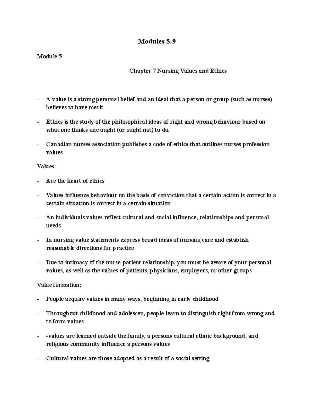 Nursing Arts Final Study Guide - Modules 5- Module 5 Chapter 7 Nursing ...
