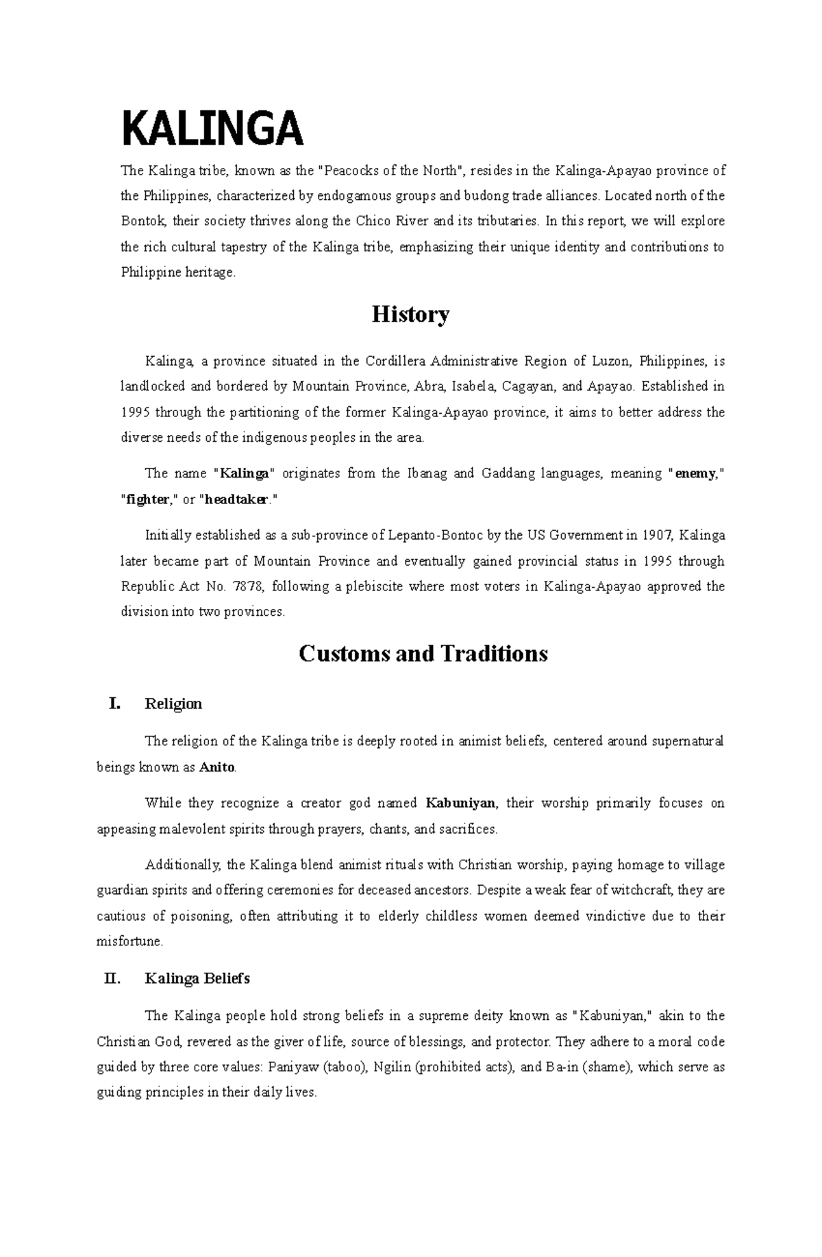 Kalinga-Tribe-Group - KALINGA The Kalinga tribe, known as the "Peacocks ...