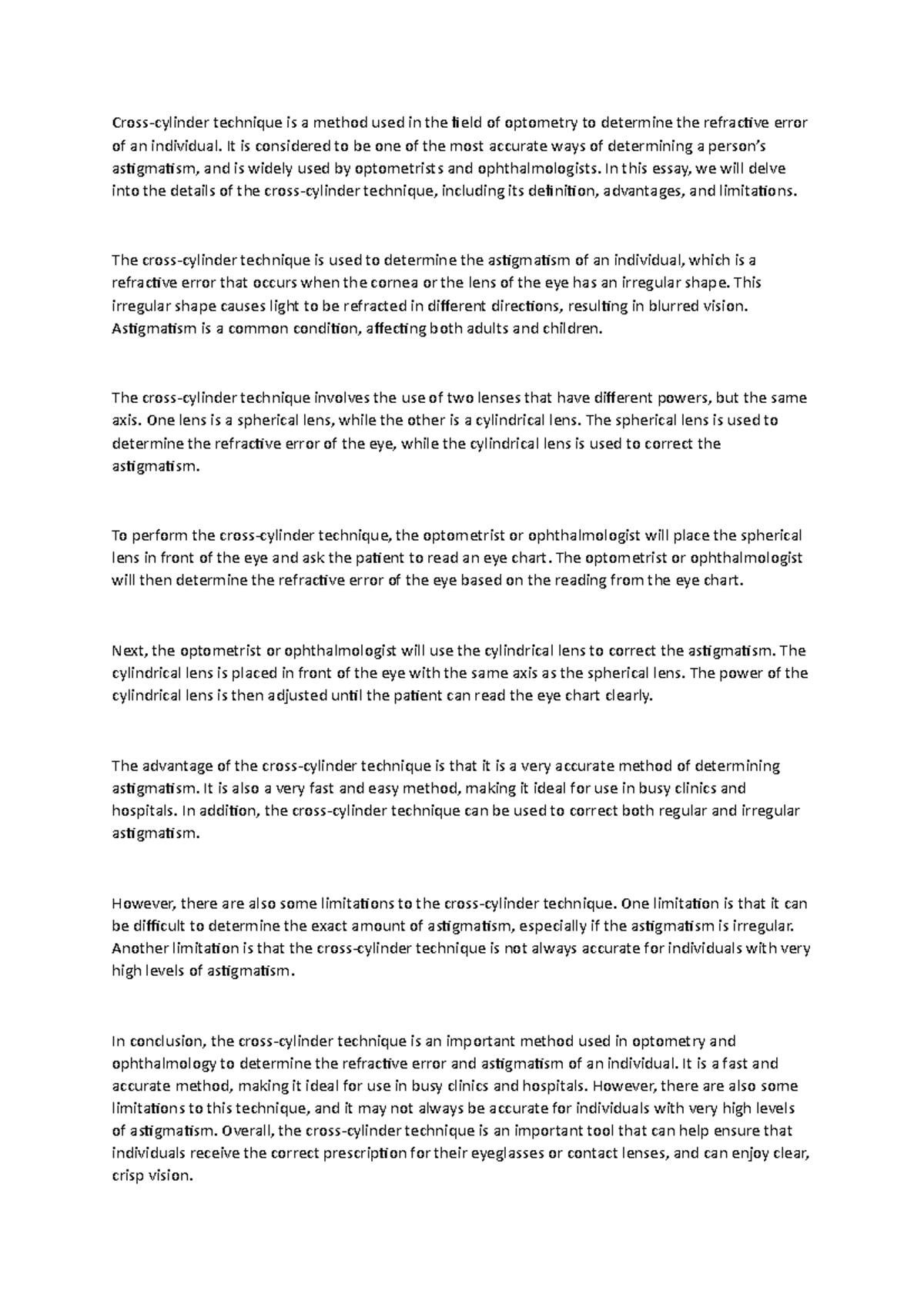 Cross - n/a - Cross-cylinder technique is a method used in the field of ...