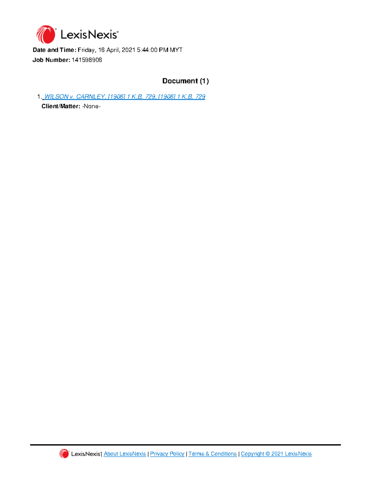 Wilson v. Carnley - Case - | About LexisNexis | Privacy Policy | Terms ...