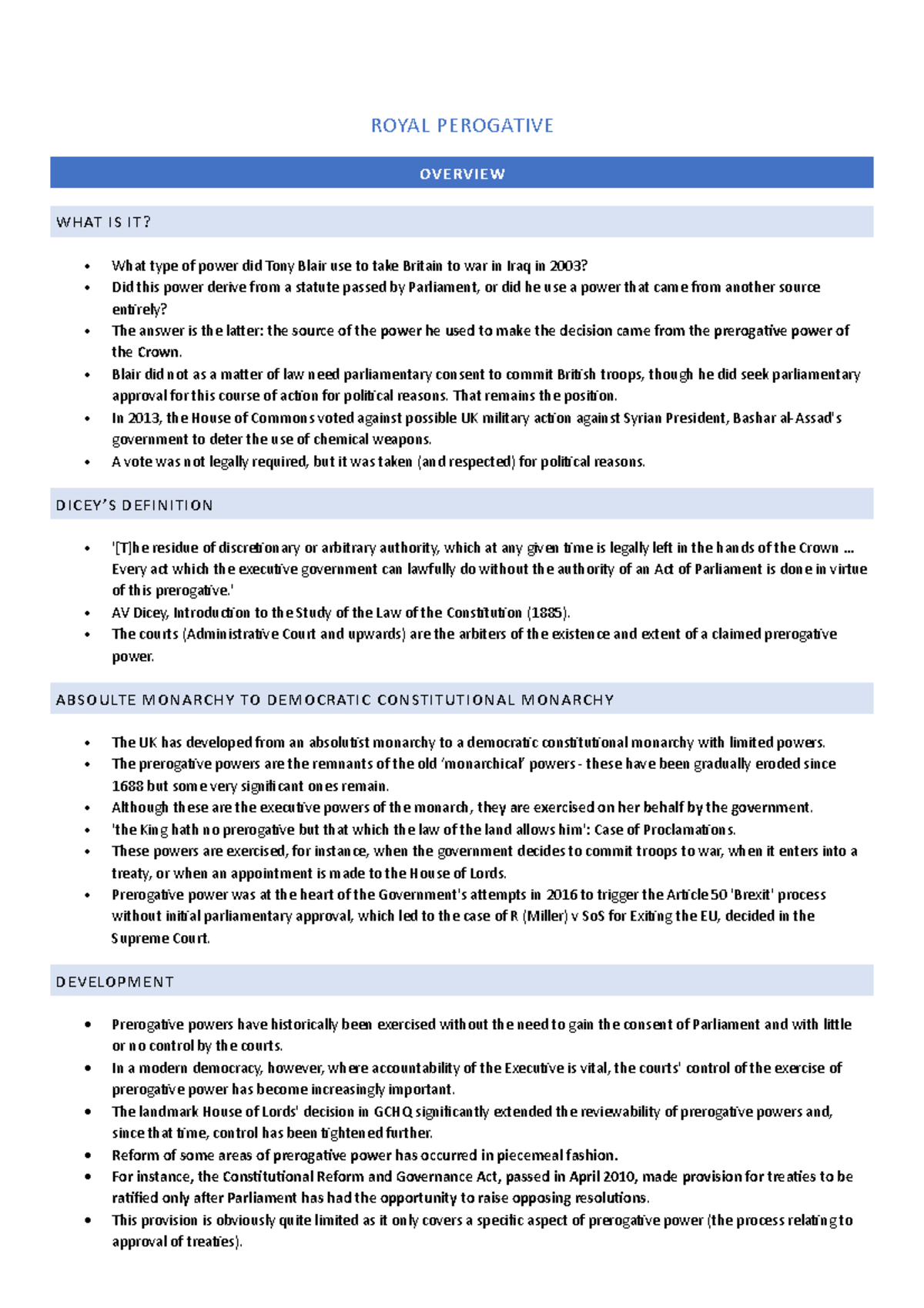 Royal perogative - ROYAL PEROGATIVE OVERVIEW WHAT IS IT? What type of ...