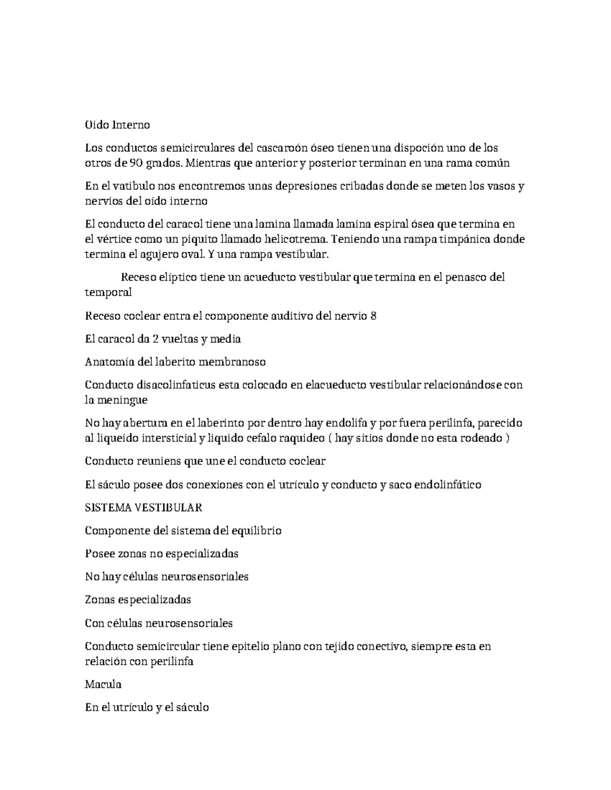 Oido Interno - fisio - Oido Interno Los conductos semicirculares del ...