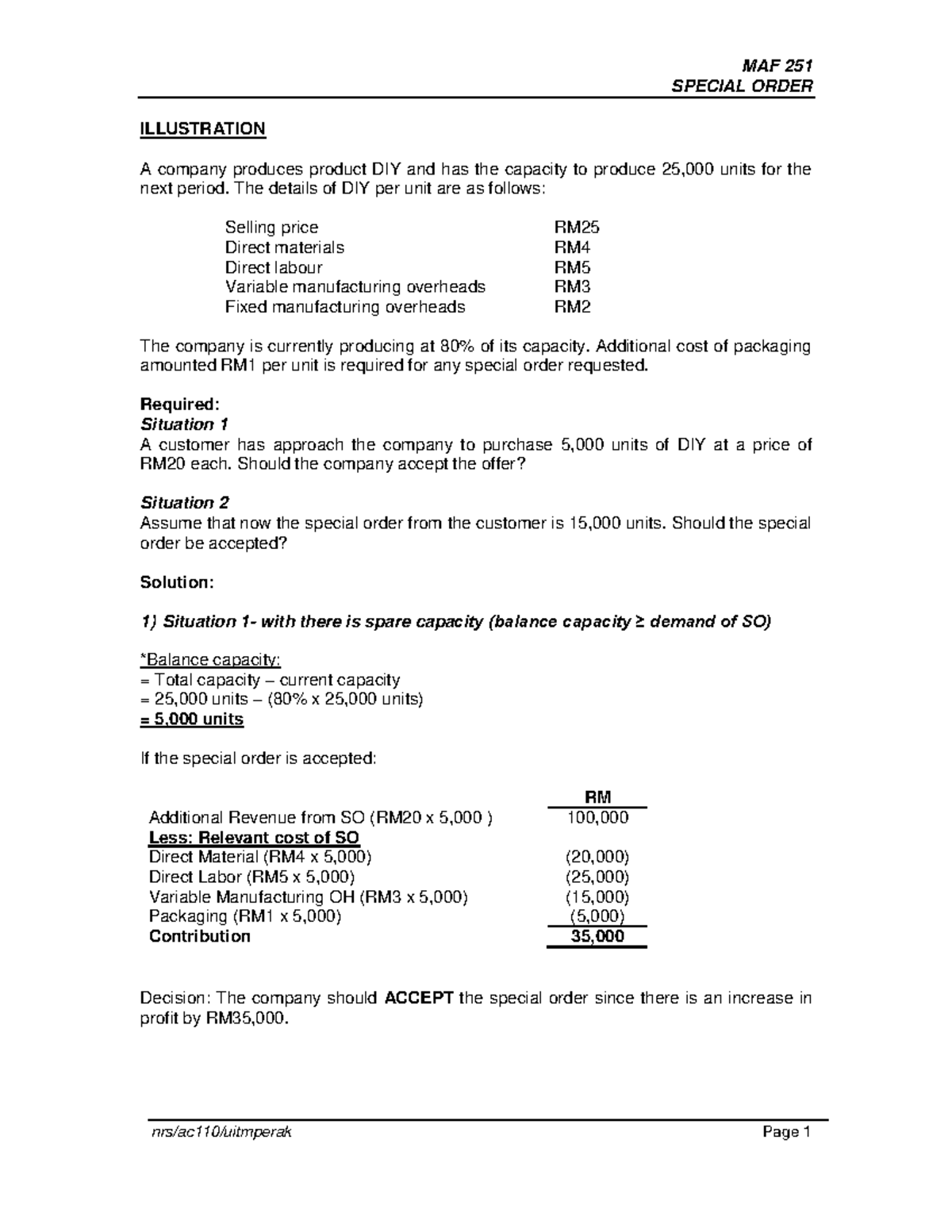 Illustration Special Order - MAF 251 SPECIAL ORDER nrs/ac110/uitmperak ...