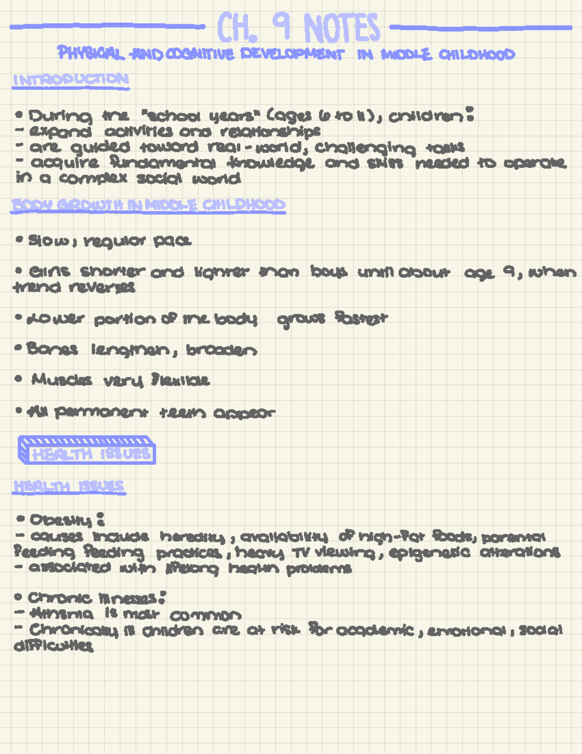 Intro To Diversity Ch. 9 Notes - CH. 9 NOTES PHYSICAL AND COGNITIVE ...