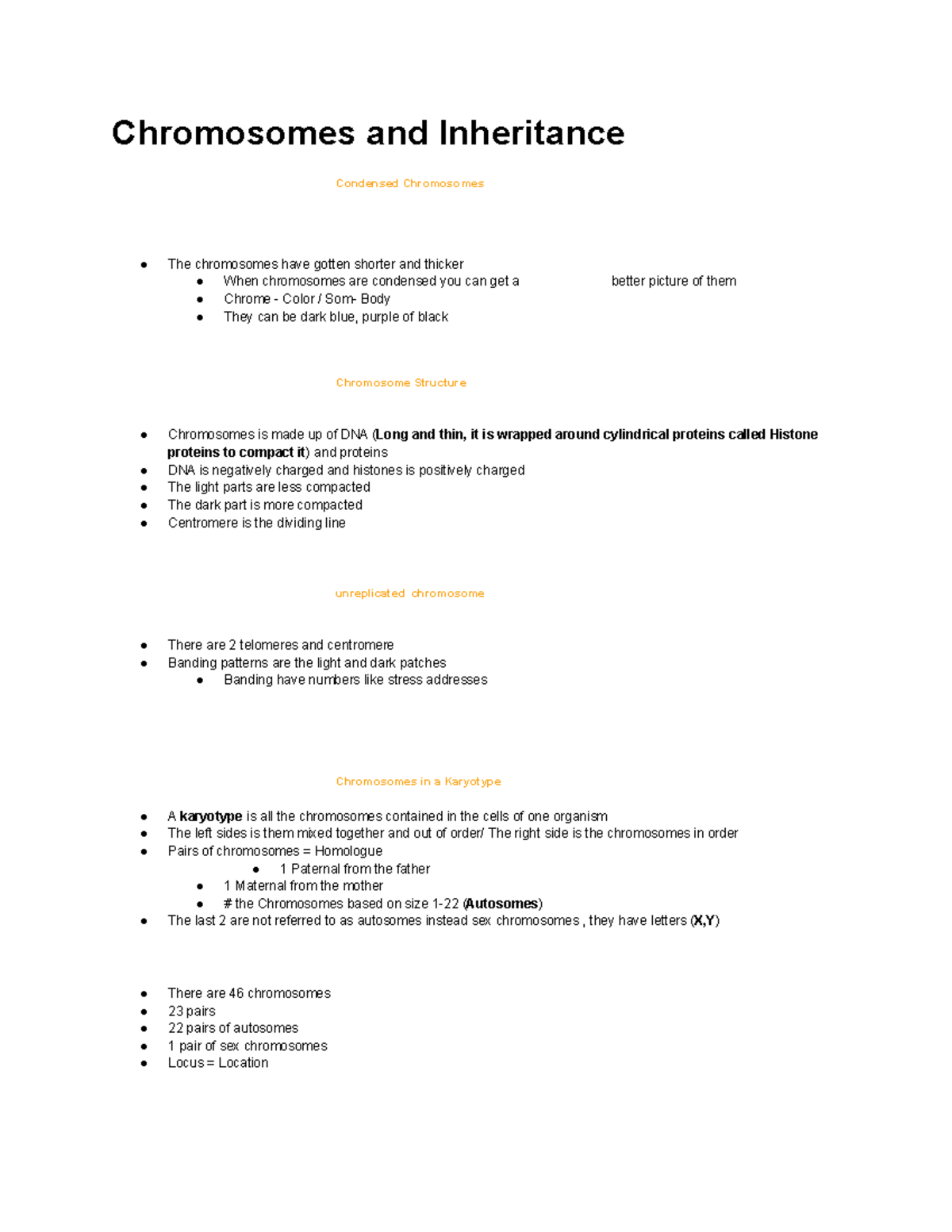 Chromosomes And Inheritance Lecture Chromosomes And Inheritance