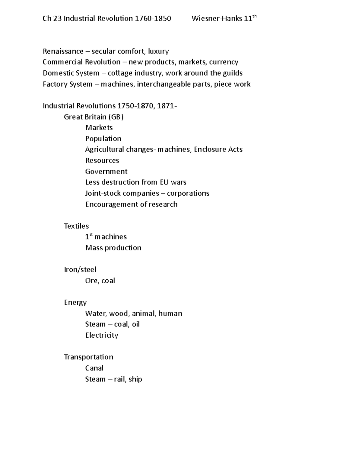 23 Industrial Revolution 1760-1850-1 - Studocu