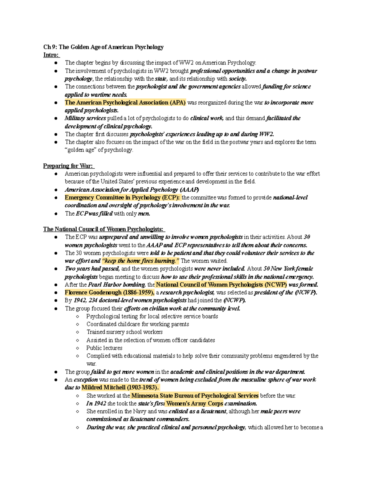 PSY 329 Ch 9 Study Guide - Chapter 9 summary from the textbook "A ...