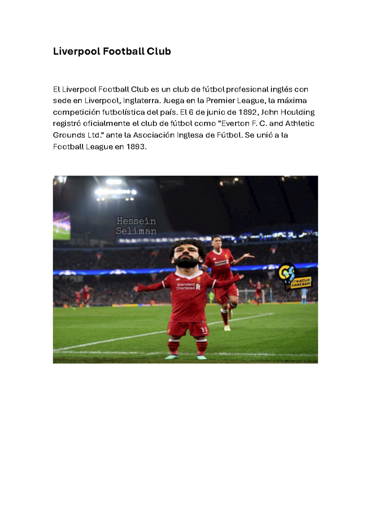 Liverpool Football Club - Schemes of work - Juega en la Premier League ...