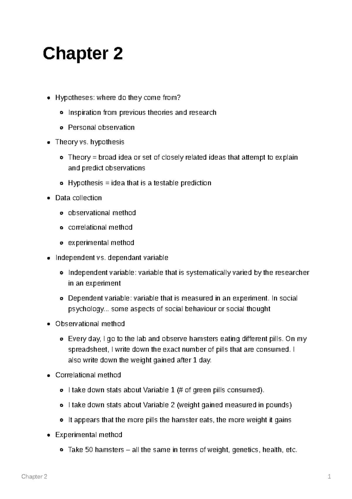 Chapter 2 - Chapter 2 1 Chapter 2 Hypotheses: where do they come from ...