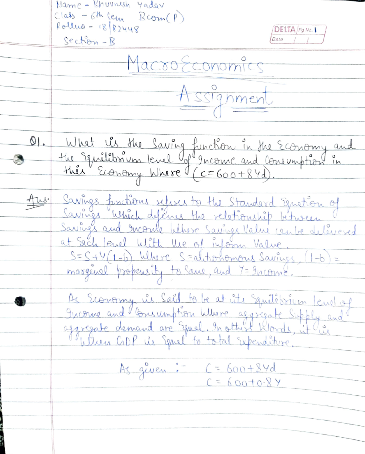 Bhuvnesh yadav, Macro economics, 18-82448 - Name- Khuvnsh Yadav Class 6 ...