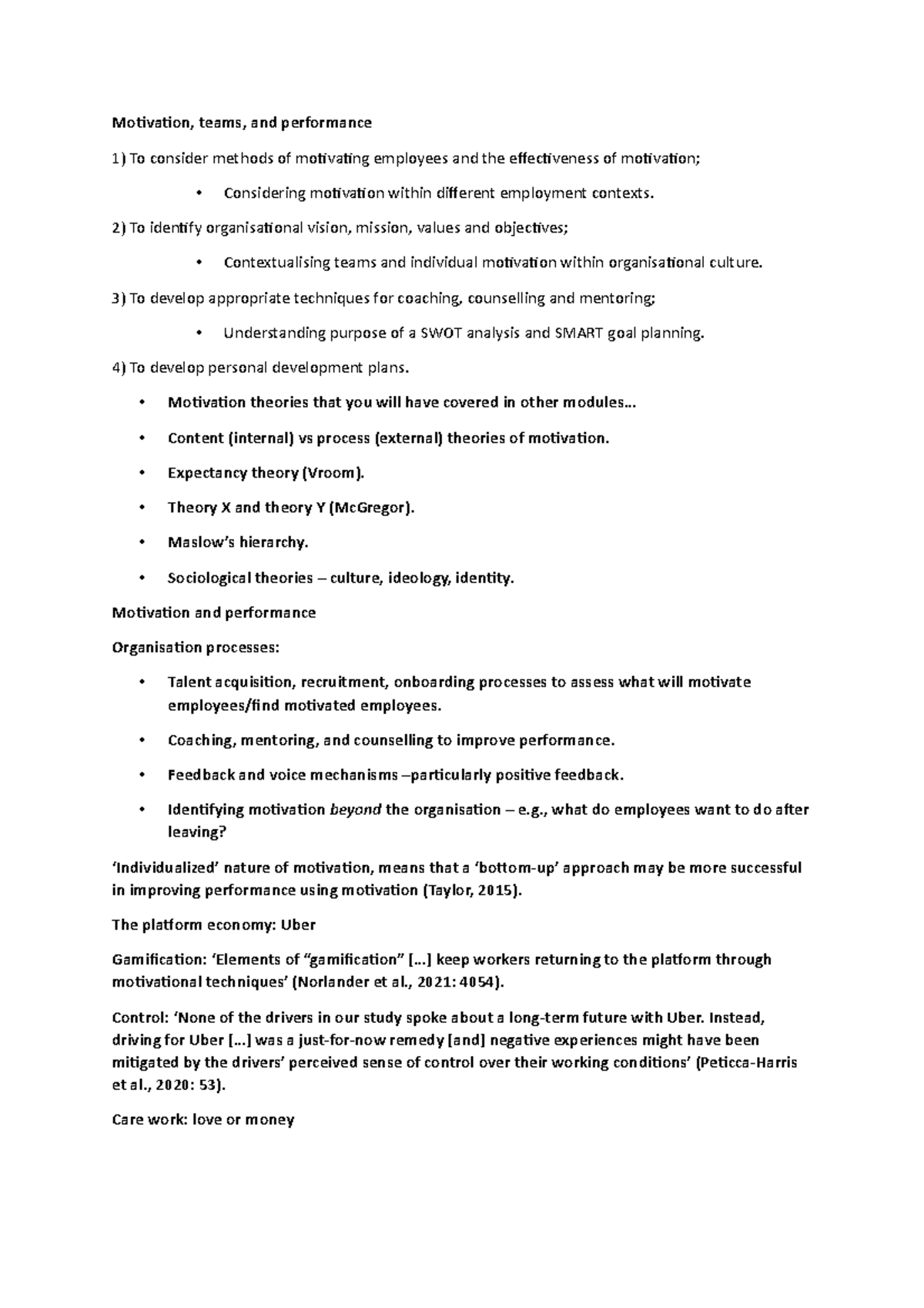 Motivation and Performance - Motivation, teams, and performance To ...