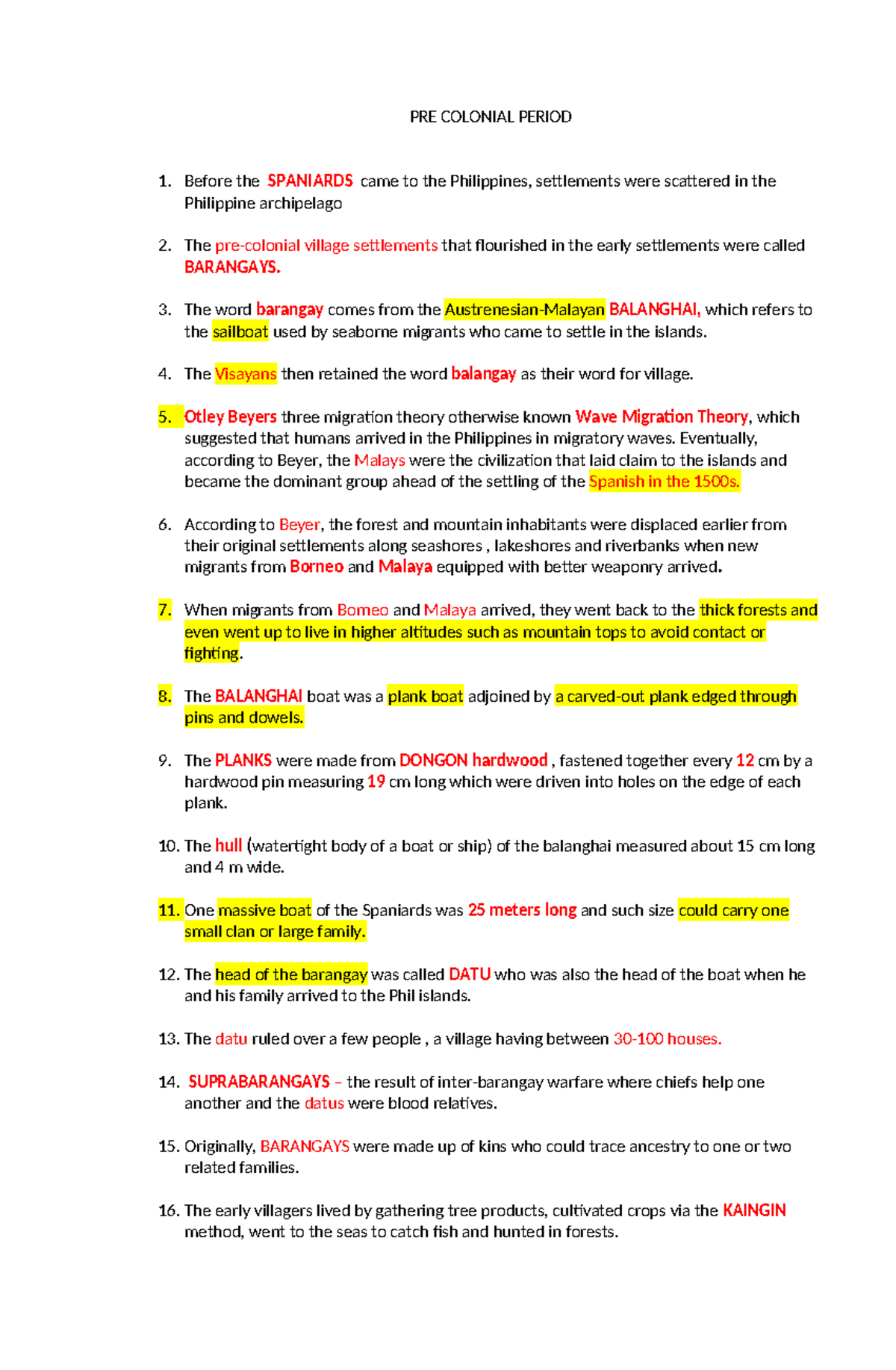 EPLE Reviewer by Roque Magno (Auto Recovered) - PRE COLONIAL PERIOD ...