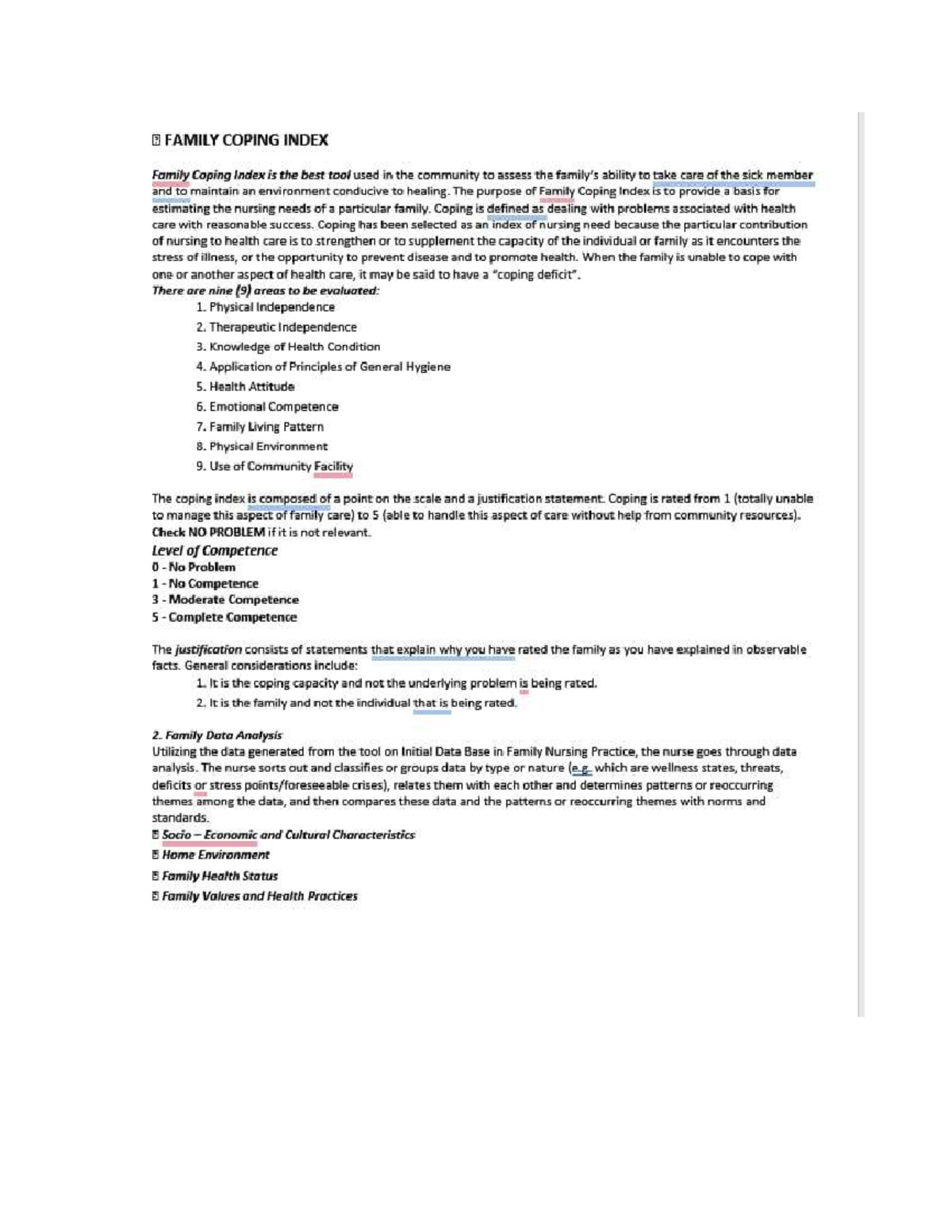 Doc1 - important - FAMILY COPING INDEX Family Coping Index is the best ...