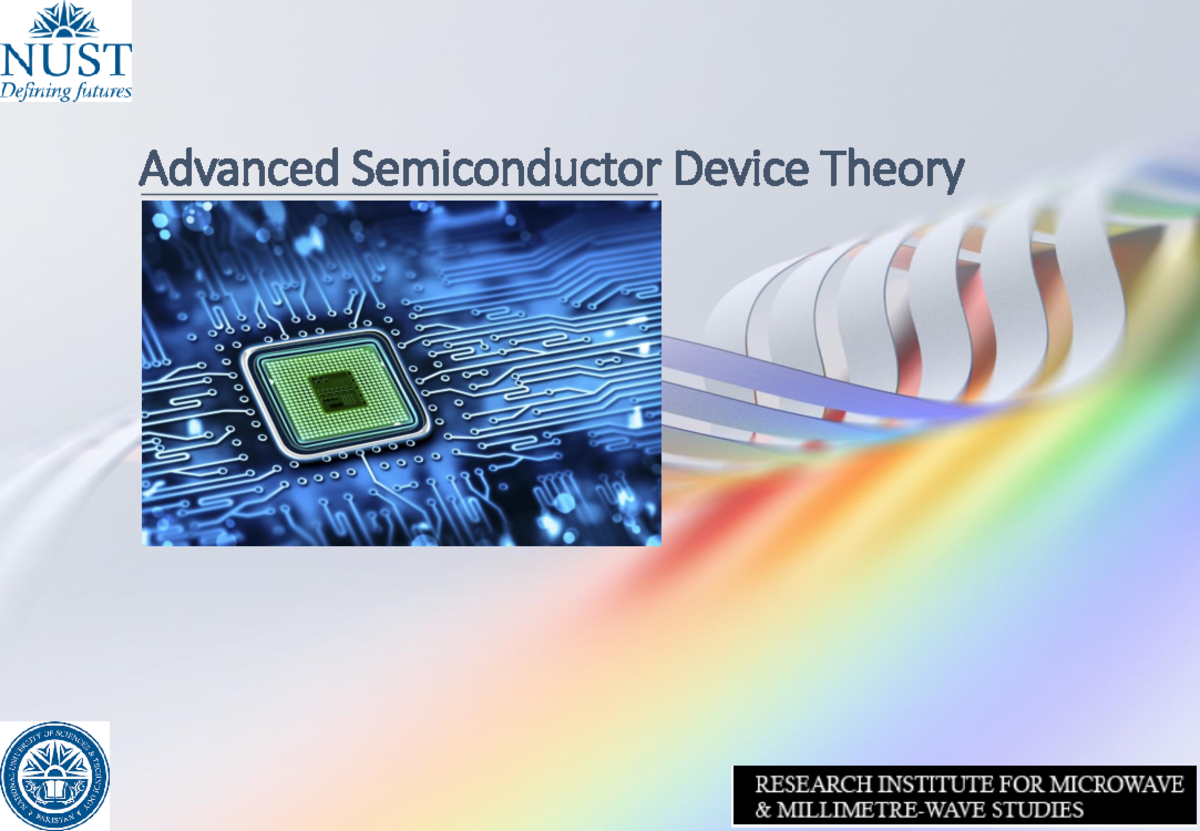 Lectures W5 - Lecture of semiconductor theory - Advanced Semiconductor Device Theory Course Name ...