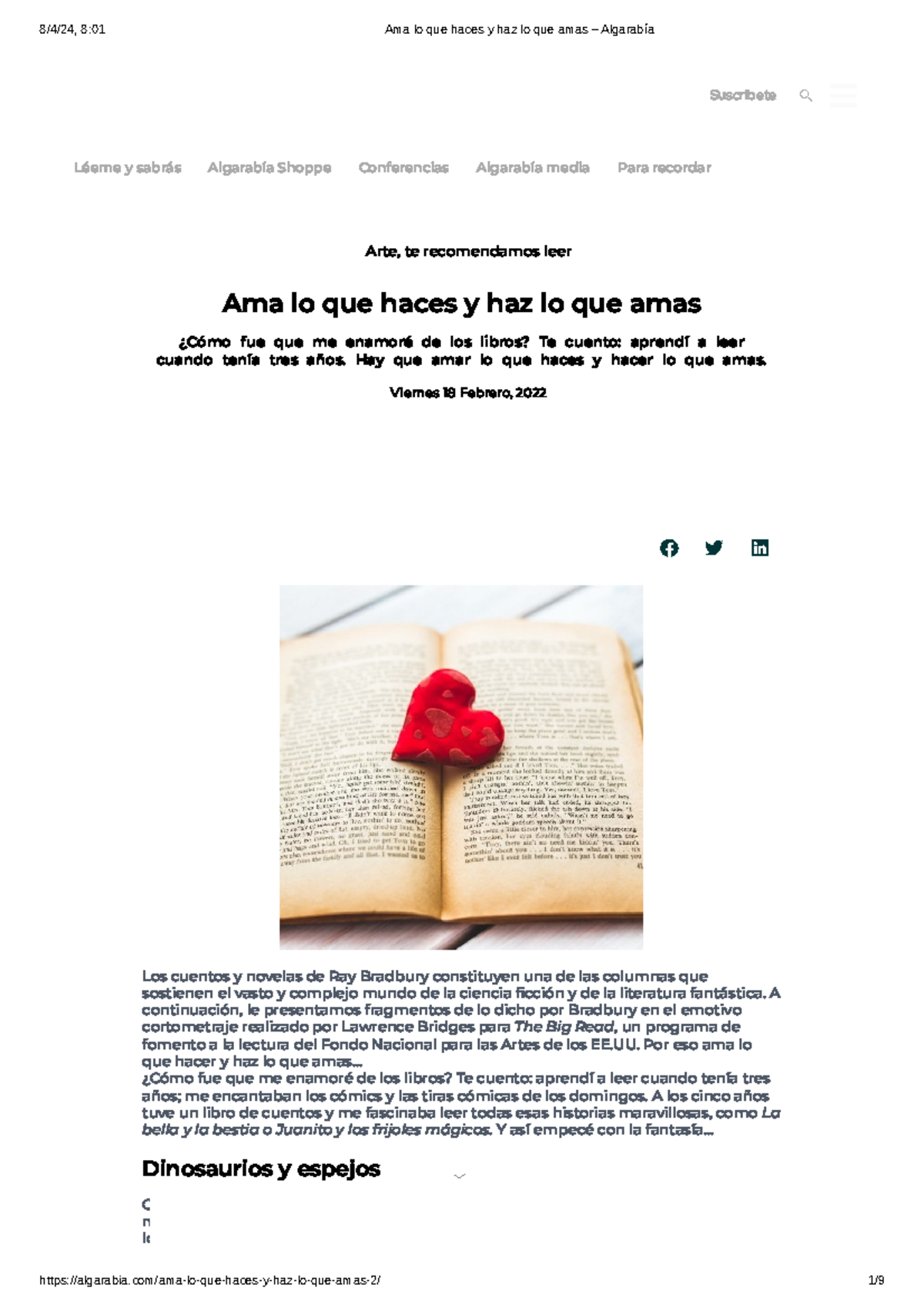Ama lo que haces y haz lo que amas – Algarabía - Arte, te recomendamos ...
