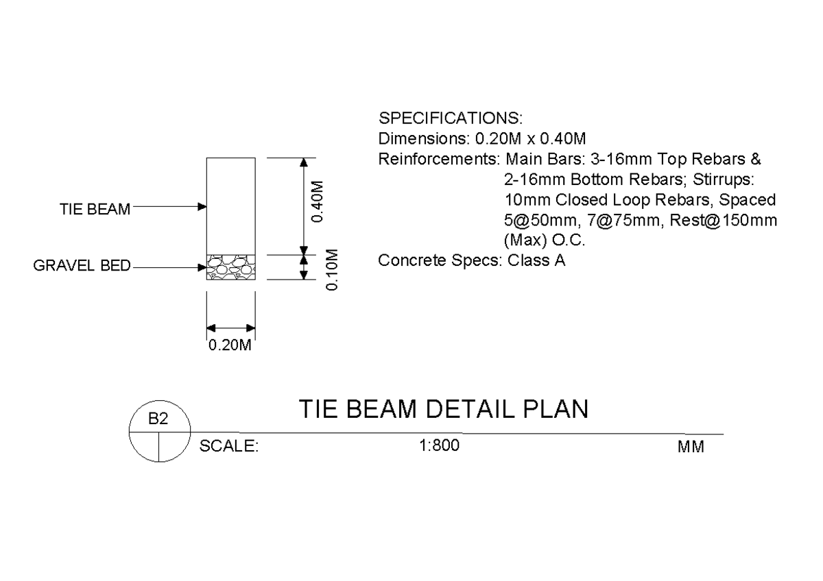 TIE BEAM Detail PLAN - n/a - Engineering Mechanics - 0 0 0 TIE BEAM ...