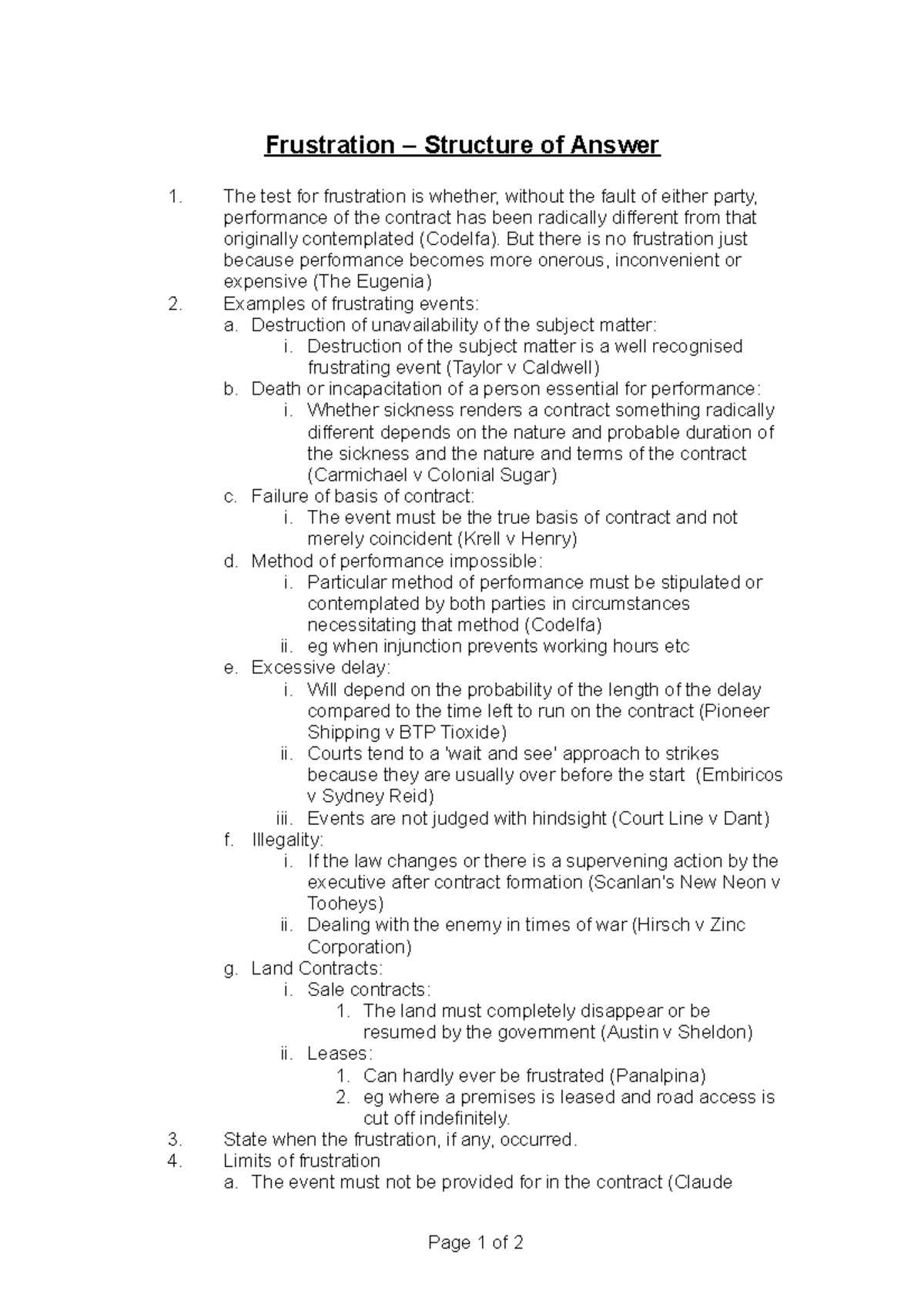 frustration exam notes - Frustration – Structure of Answer 1. 2. 3. 4 ...