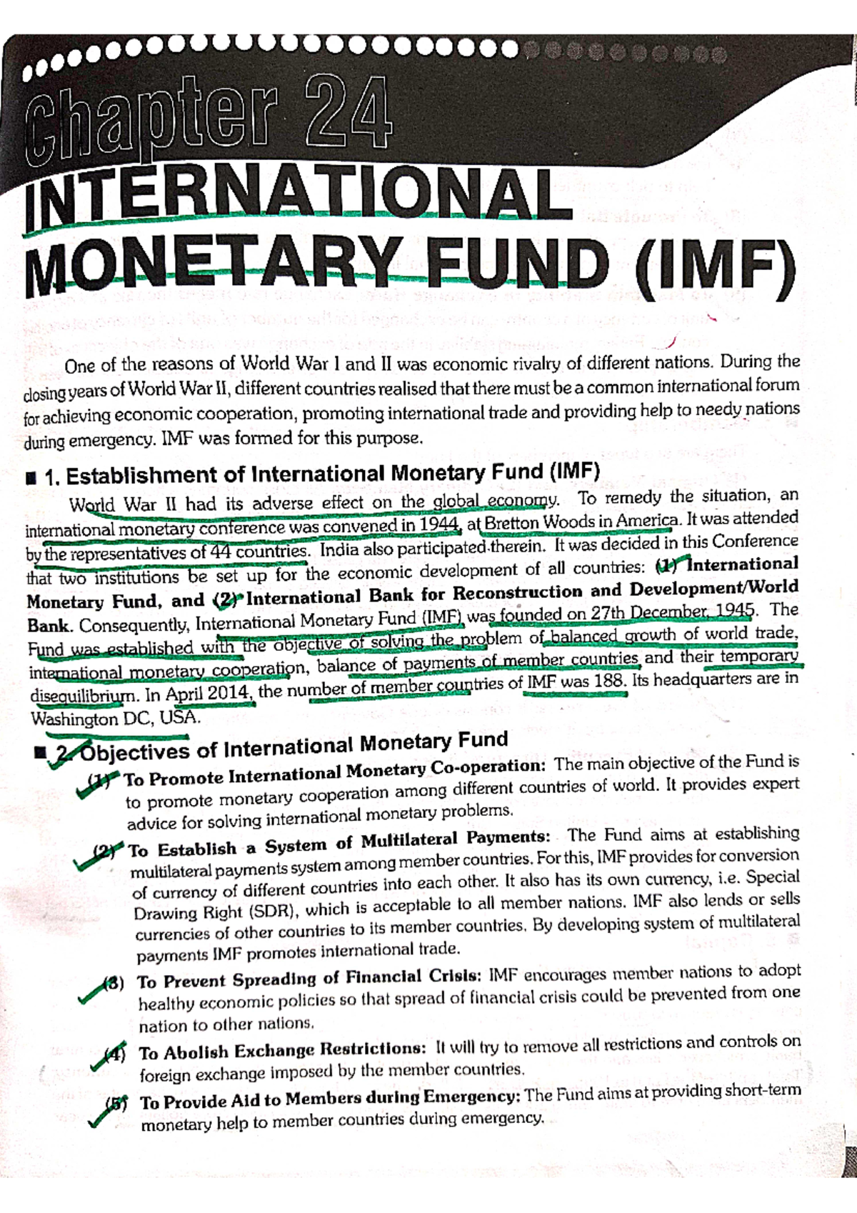 IMF - Important notes - MCA (Master of Computer Application) - Studocu