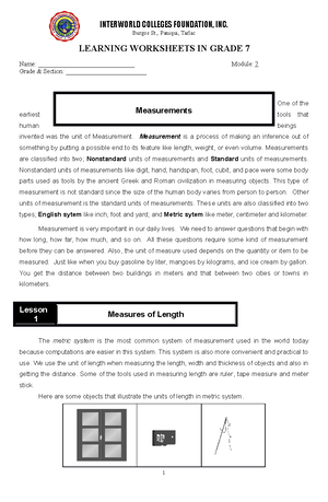 Mathematics 7 Q2 M16 v2(final) grade seven - Mathematics Measurement ...