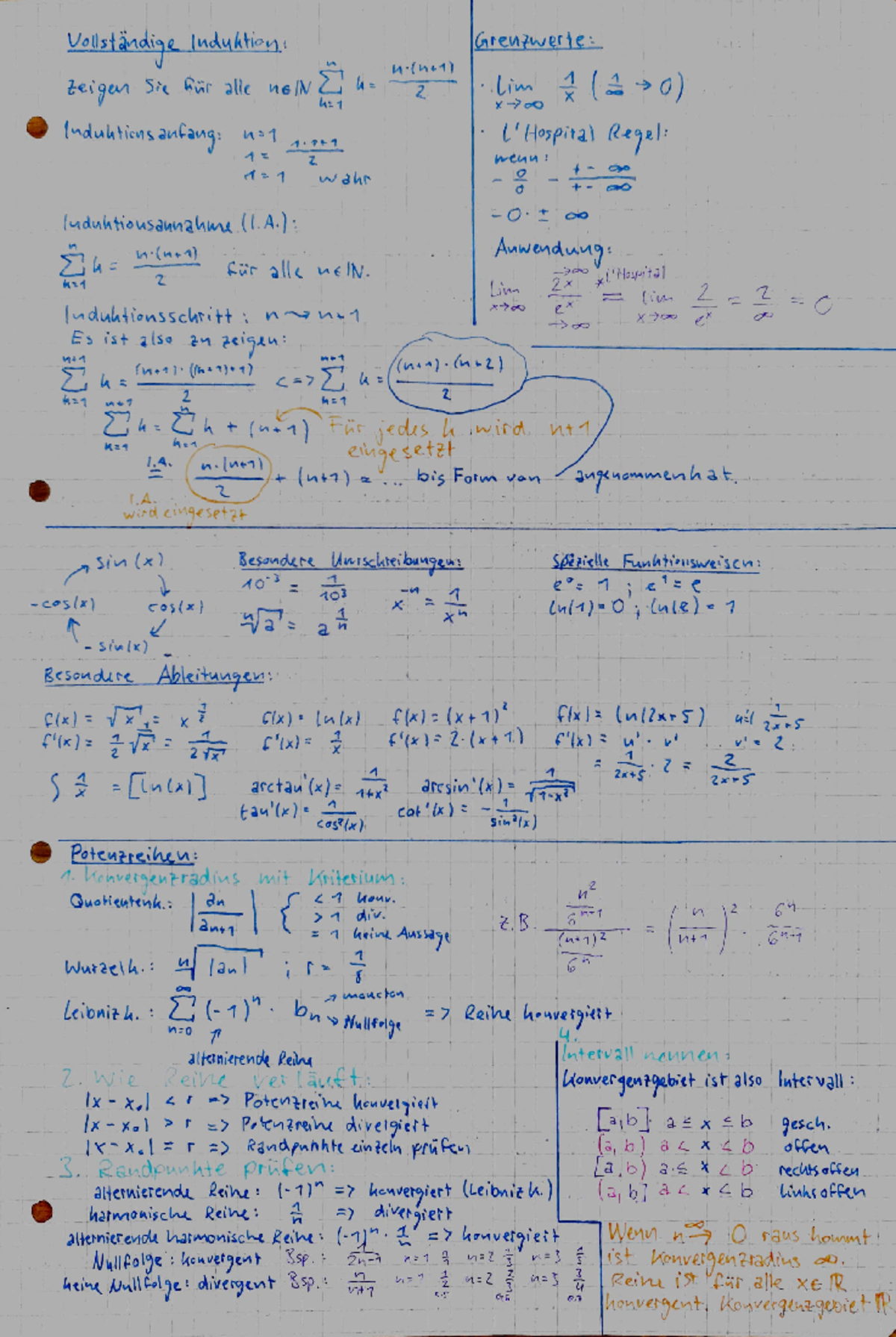 Biomath Spicker - Zusammenfassung Mathematik für Biowissenschaften ...