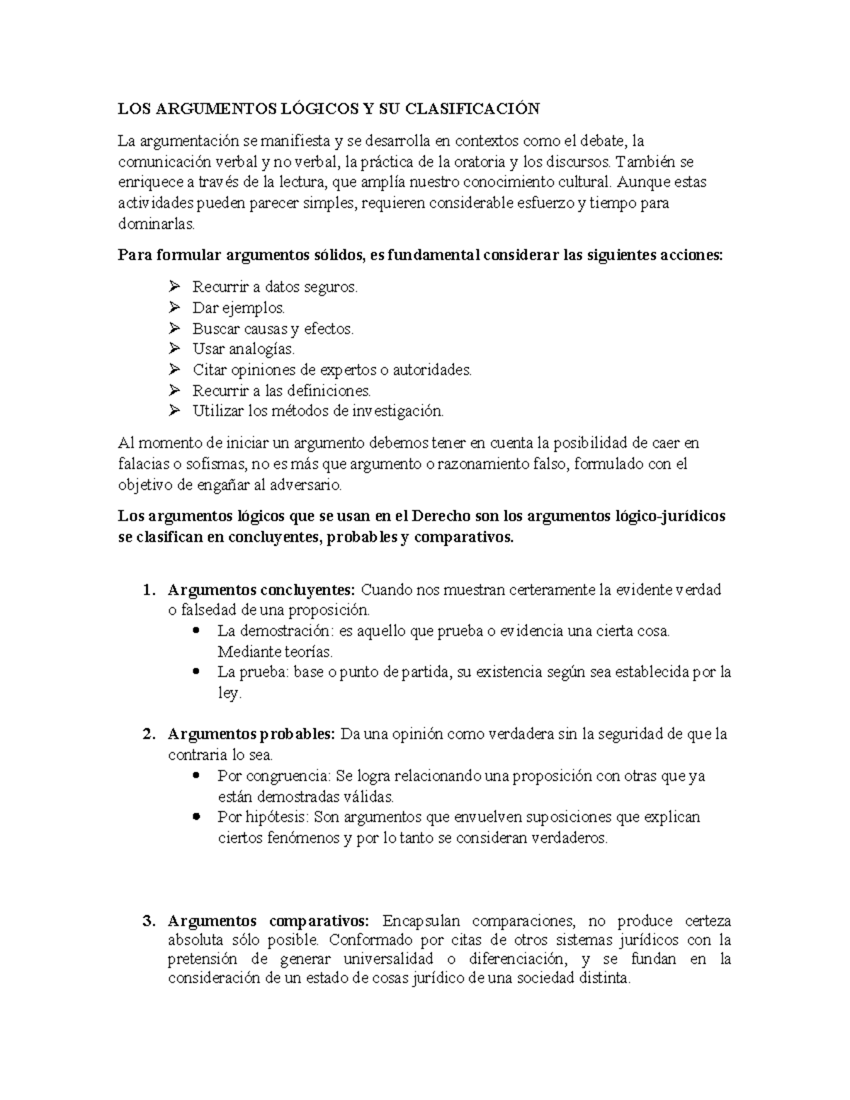 Los Argumentos Lógicos y su Clasificación - LOS ARGUMENTOS LÓGICOS Y SU ...