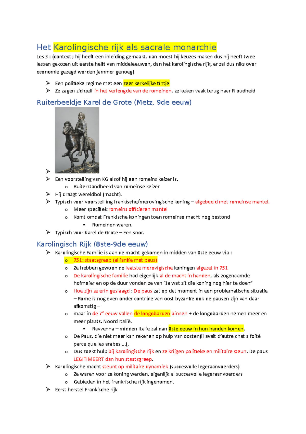 Les 3 Notes - Lesnotitites les 3 middeleeuwen - Het Karolingische rijk ...